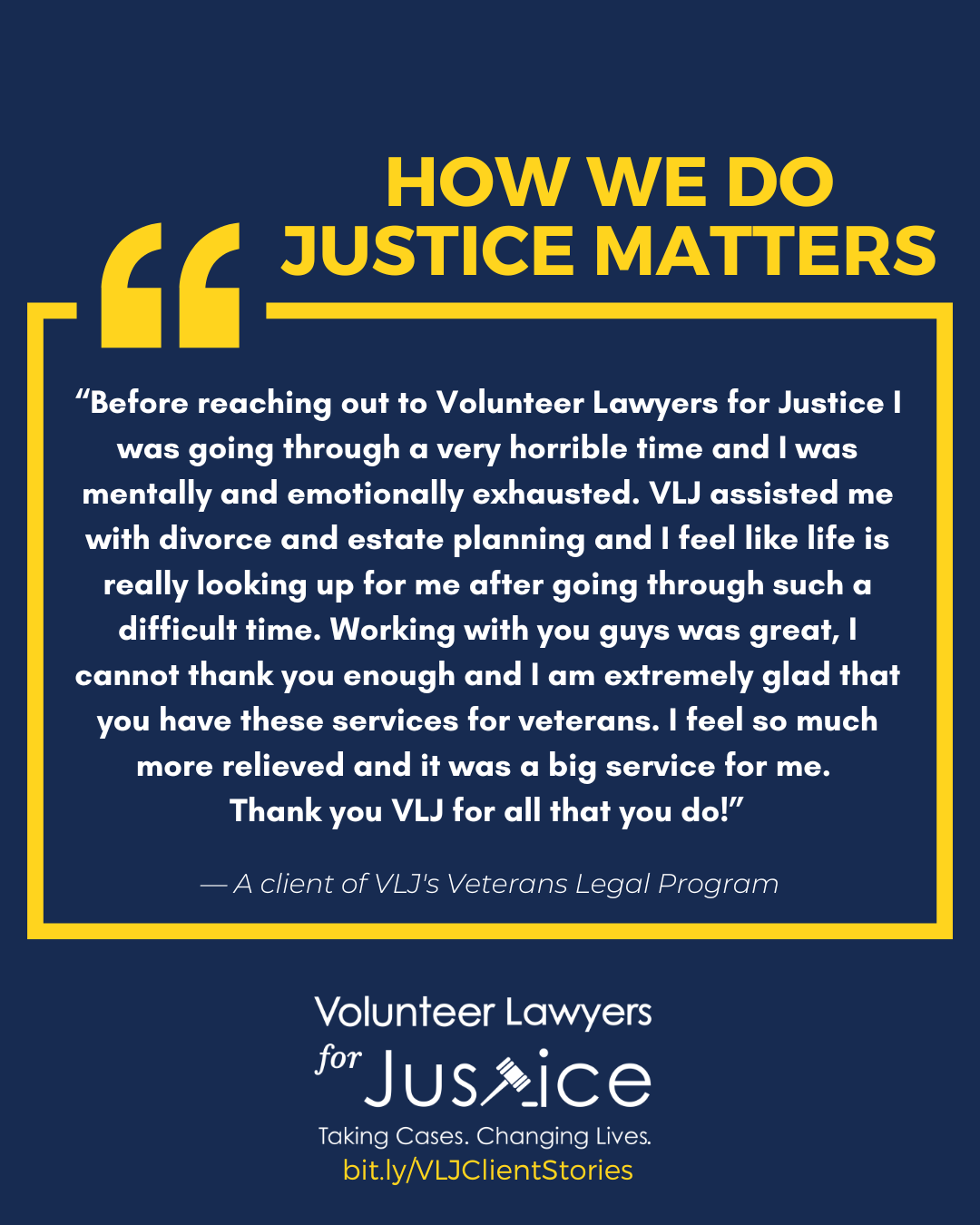 How We Do Justice Matters - A Veteran’s Life Looking Up — Volunteer ...