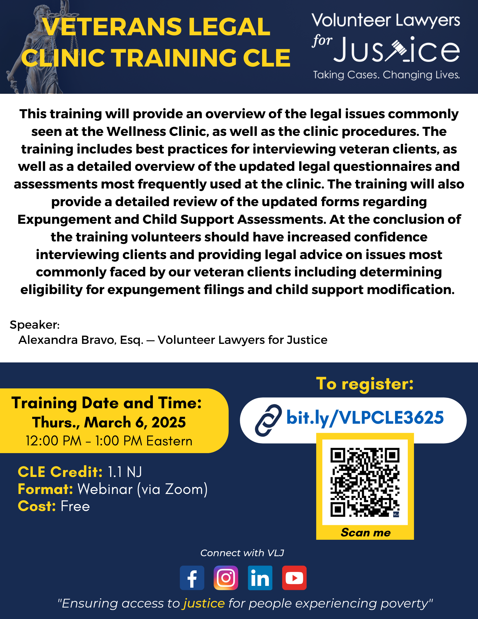 Upcoming Trainings — Volunteer Lawyers for Justice