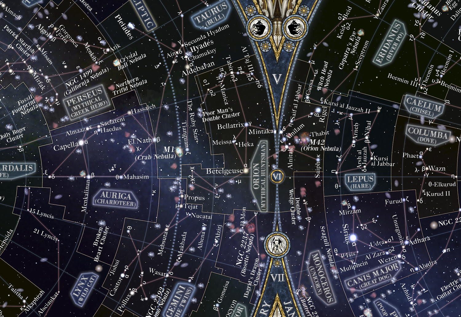 Map of the Night Sky — Halcyon Maps