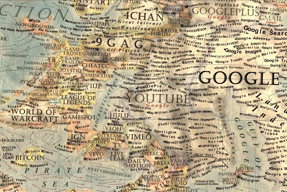 Map of the Internet 2014 Wall Poster — Halcyon Maps