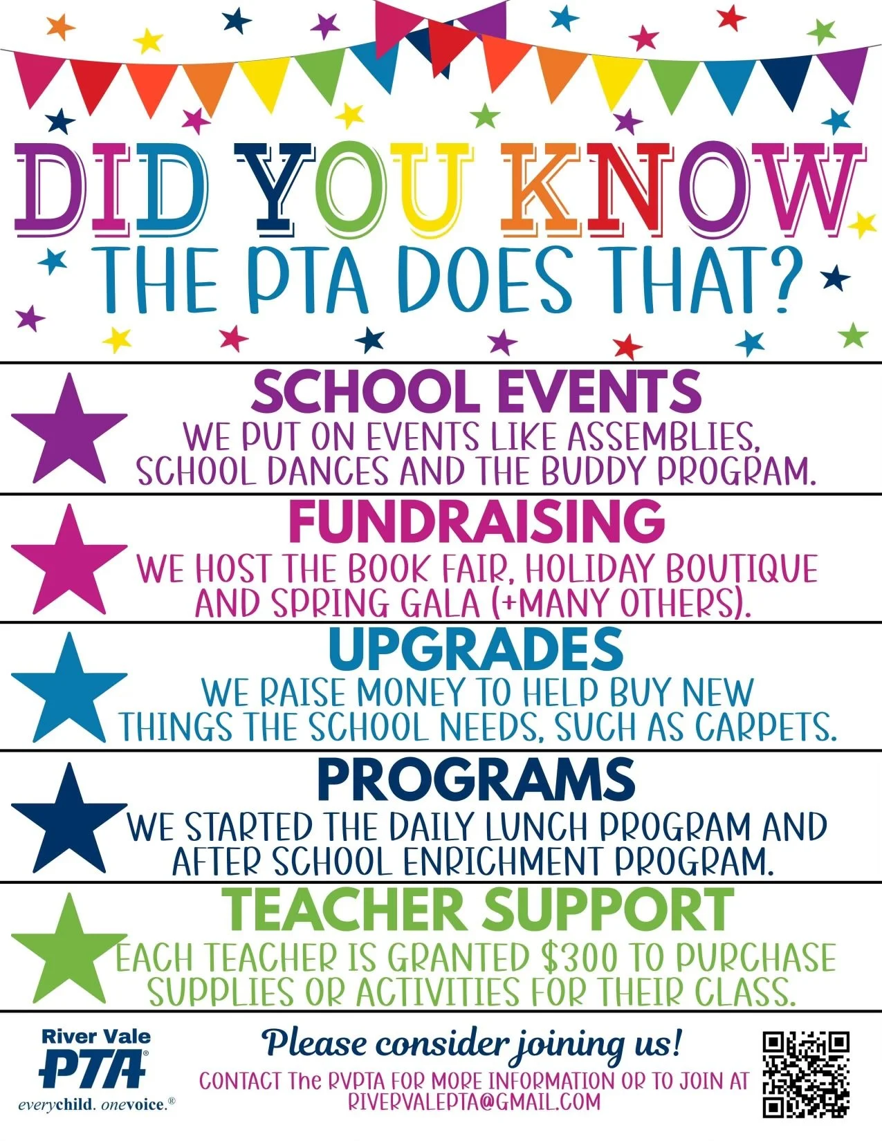 What We Do River Vale PTA