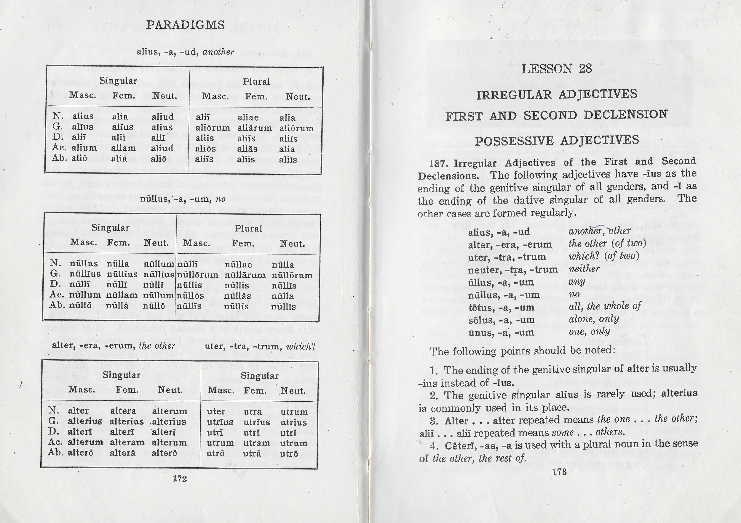 Nouns & Adjective Declensions/Paradigms — Latin for Rabbits