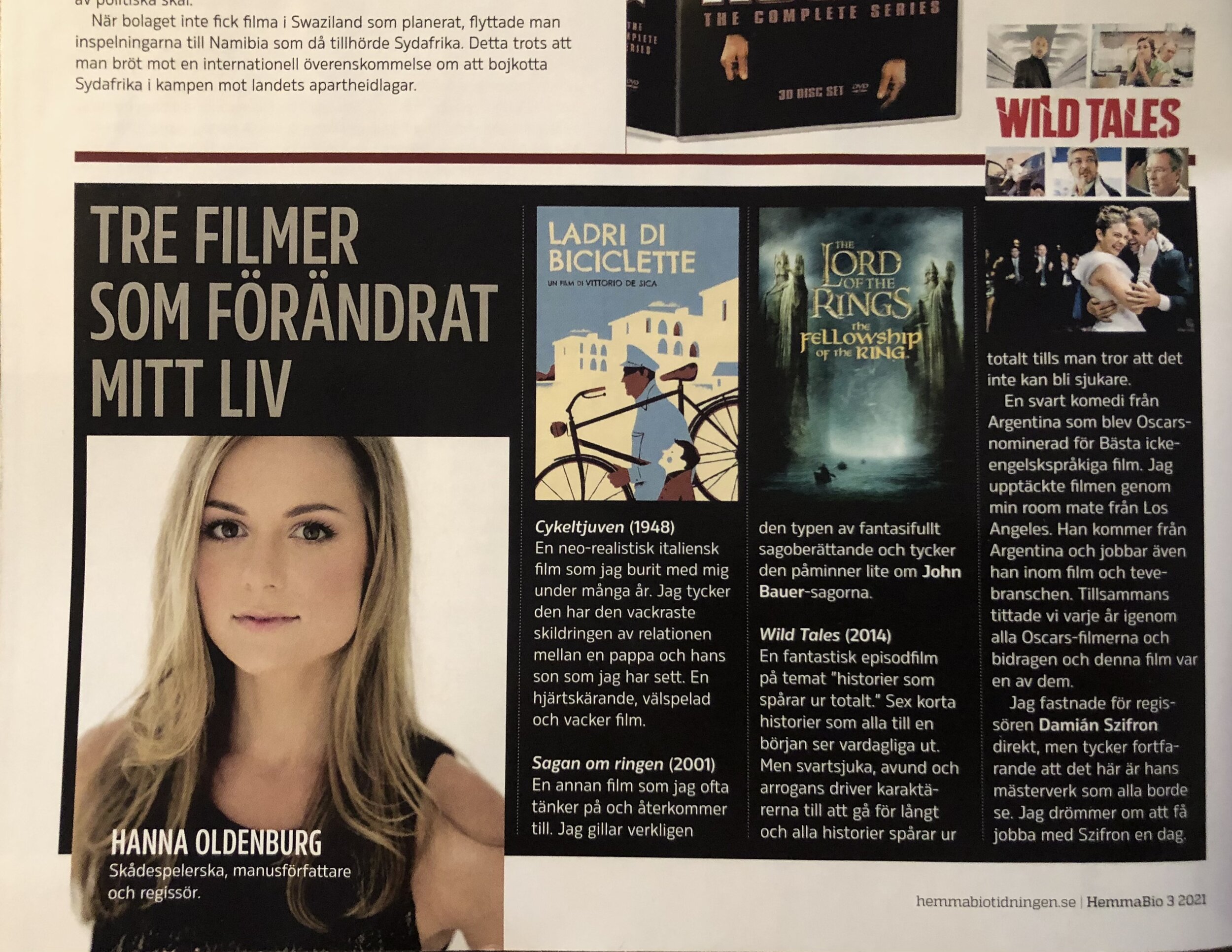 Hanna Oldenburg Skådespelerska / Actress / In the Media / Press — HANNA ...
