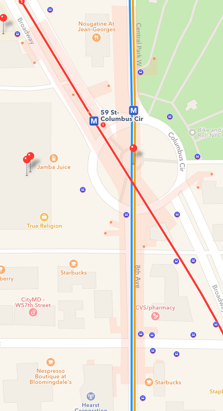 STATION FOOTPRINTS IN APPLE MAP — Project Subway NYC