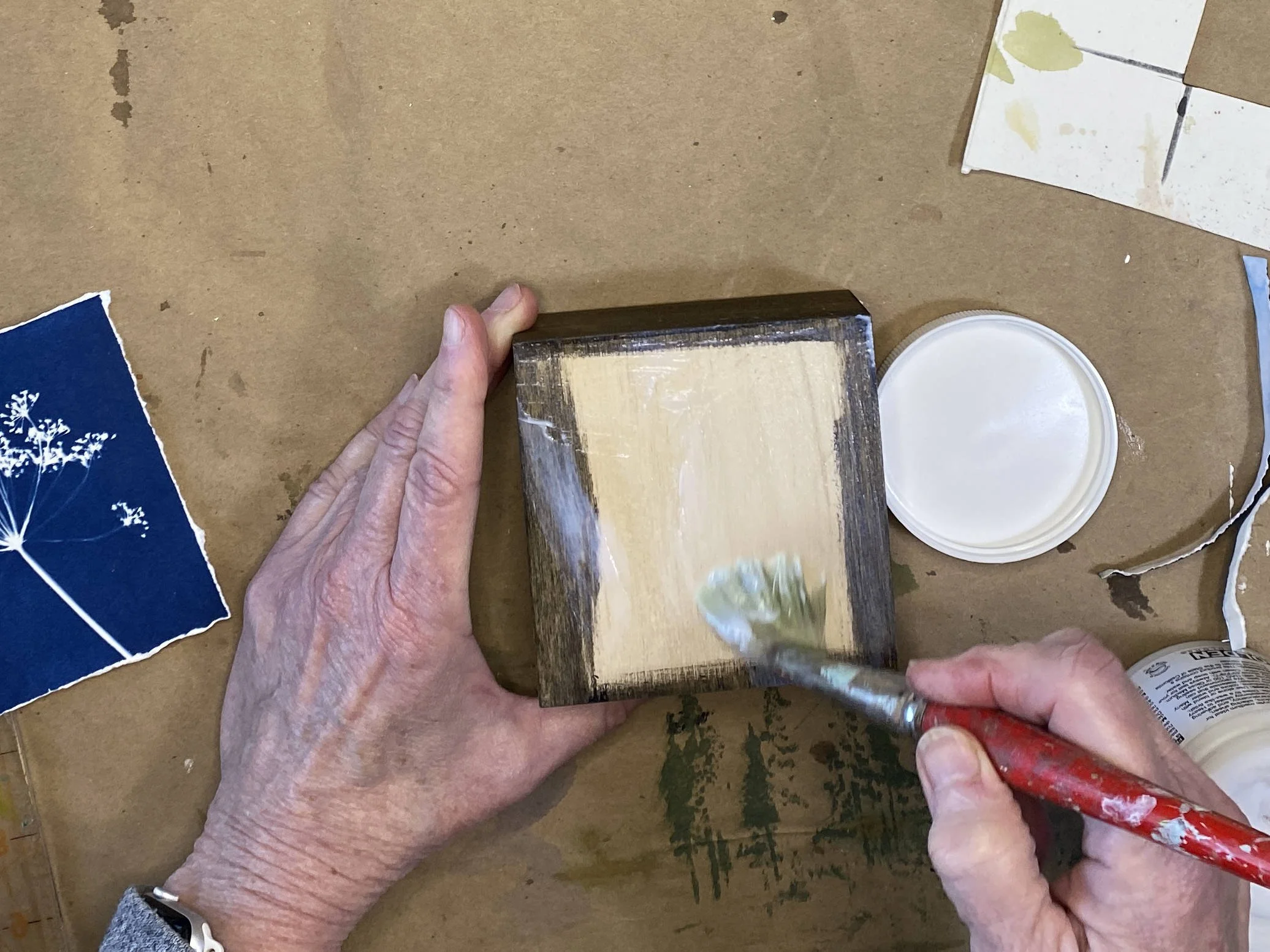 How to Glue Printed Paper to a Wood Panel — carol ann webster