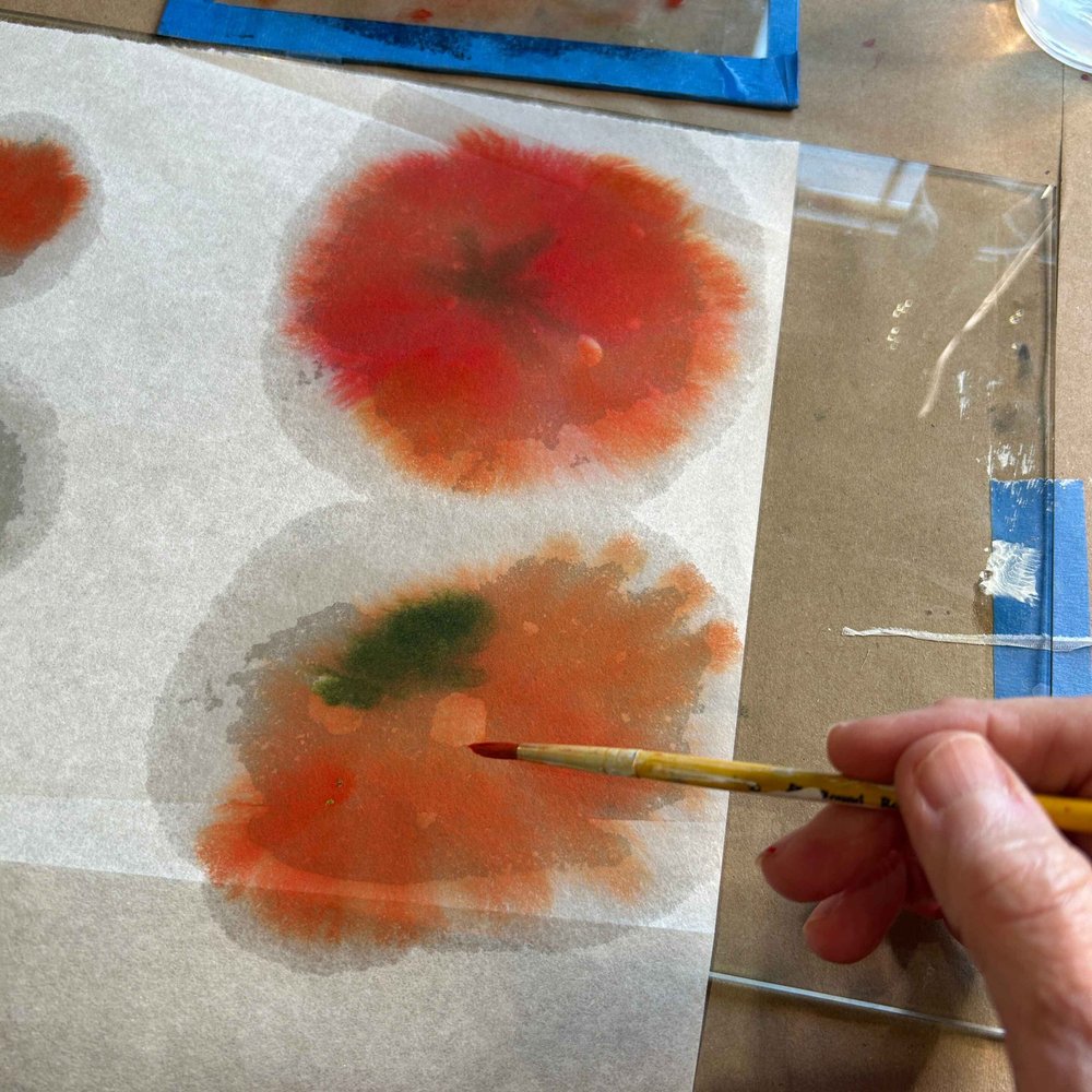How I Use an Ecoprint on Paper as Inspiration for a Larger Canvas ...