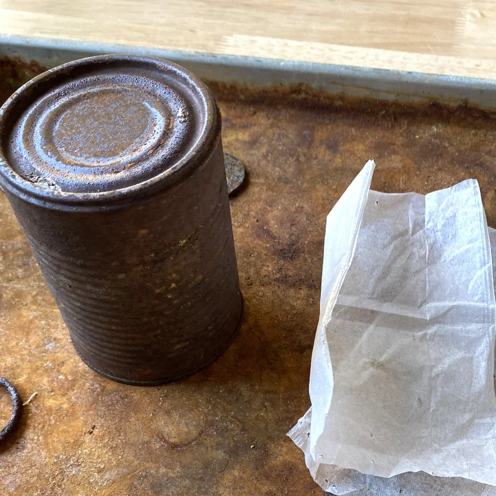 Make a rusty sun in the sky on a tea bag — carol ann webster