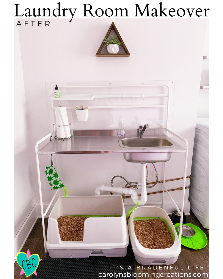 Organized and Stylish Laundry Room Makeover + Cat Area — DIY Home ...