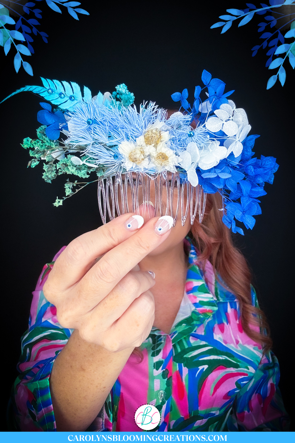 How to Make a Something Blue Dried Flowers Hair Comb — DIY Home ...