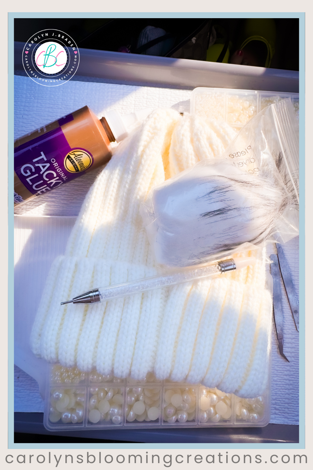 How to Create a Winter Bling Beanie Hat — DIY Home Improvements Carolyn ...
