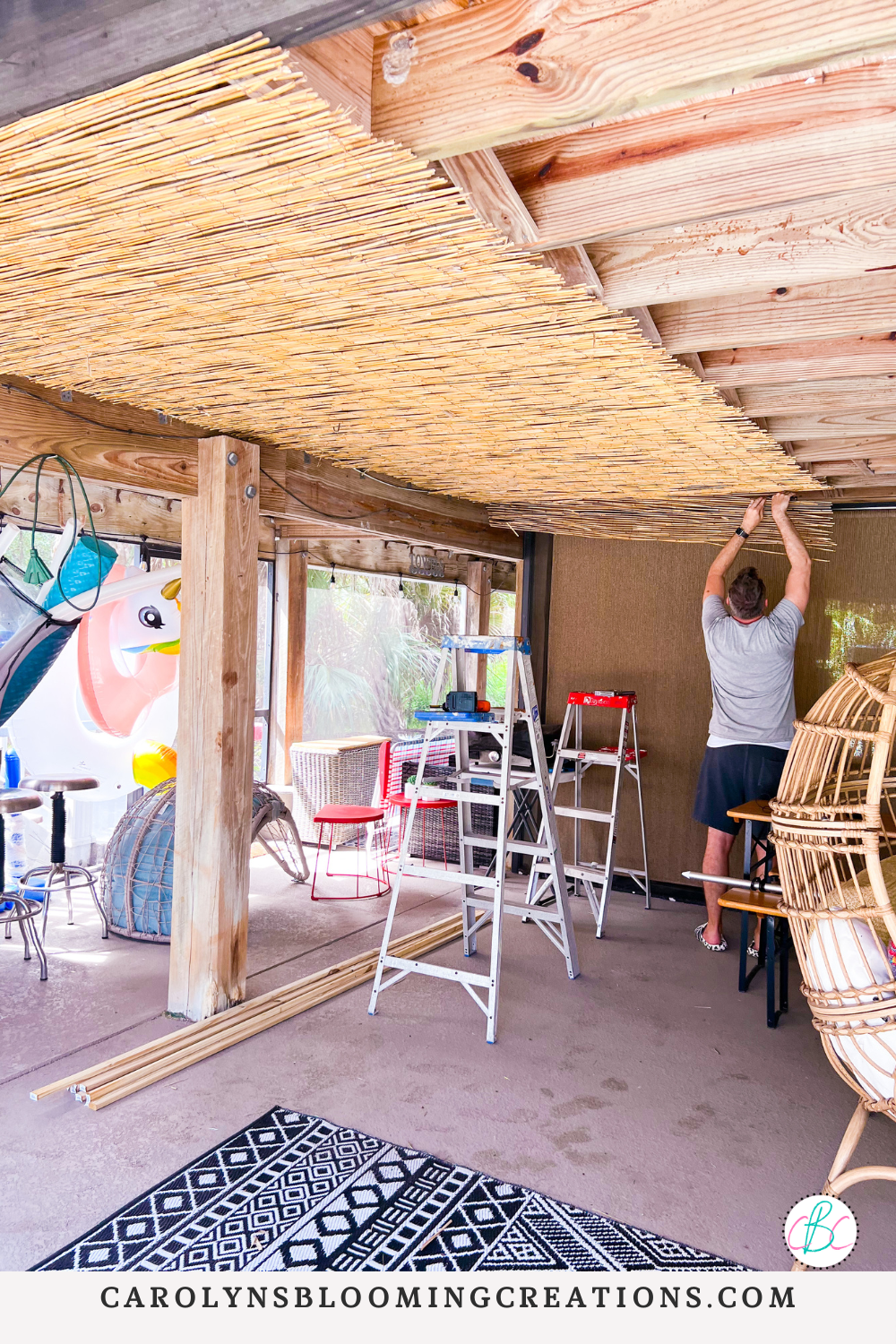 How To Hide Ugly Ceilings With Reed Fencing — DIY Home Improvements ...