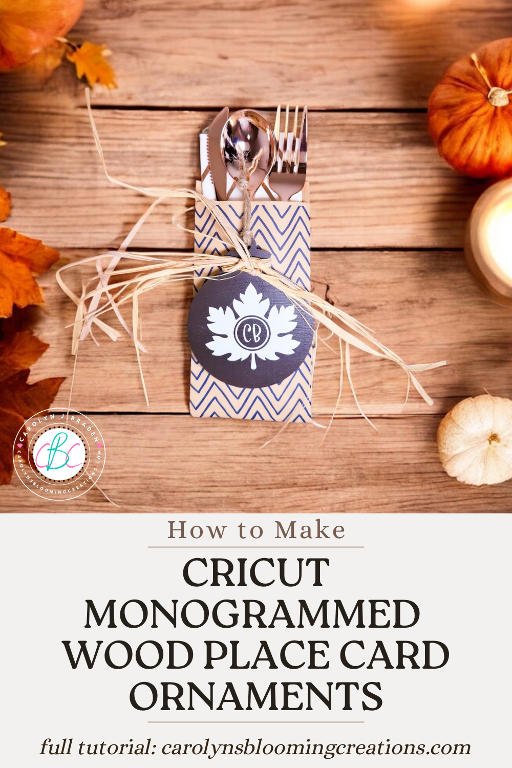 How to Make Cricut Monogrammed Wood Place Card Ornaments — DIY Home ...