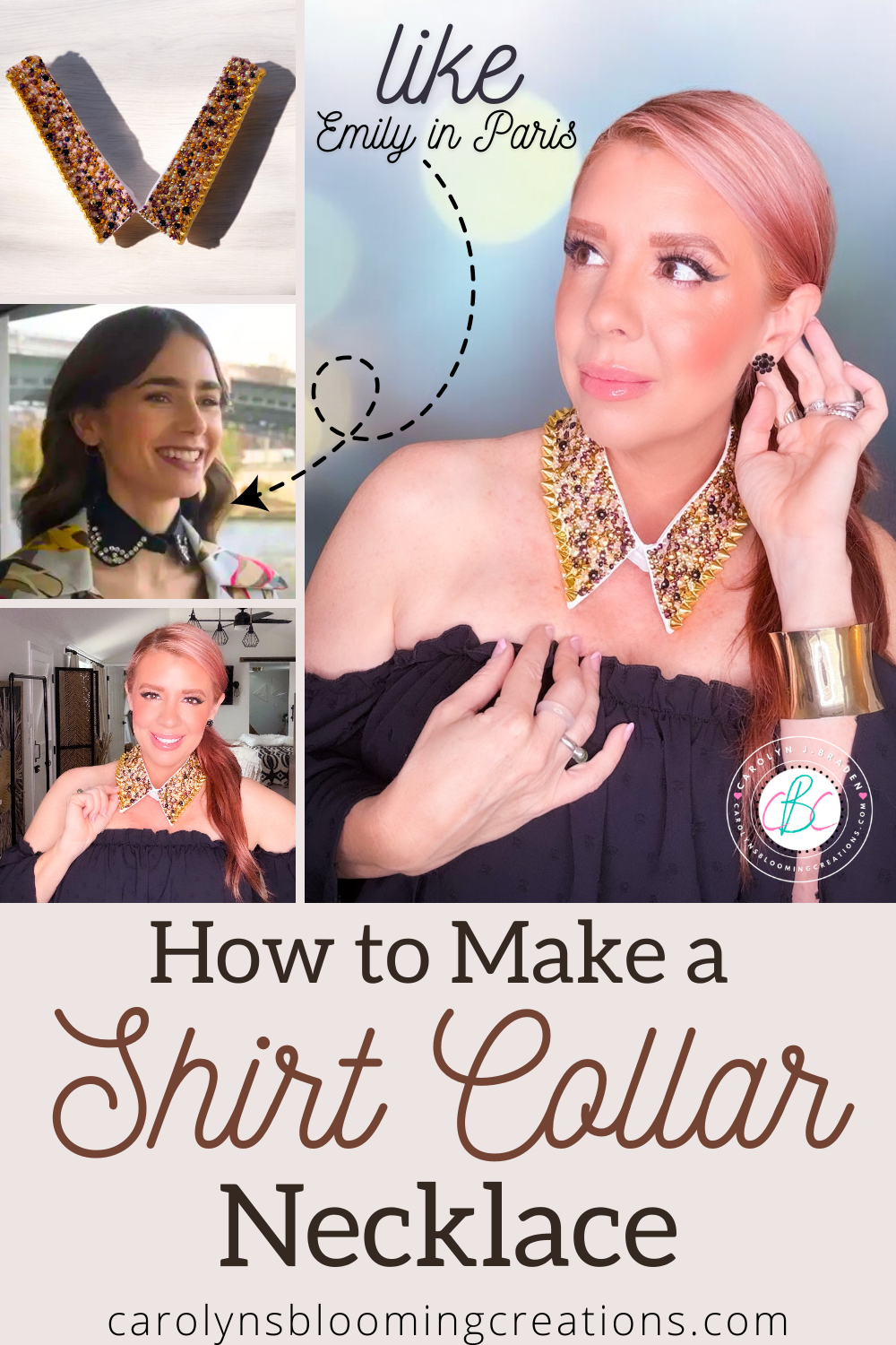 How to Make a Shirt Collar Necklace Like Emily in Paris Wore — DIY Home ...