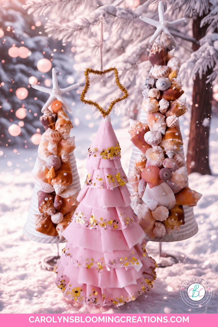 How to Make Glittery Crepe Paper Christmas Trees — DIY Home ...