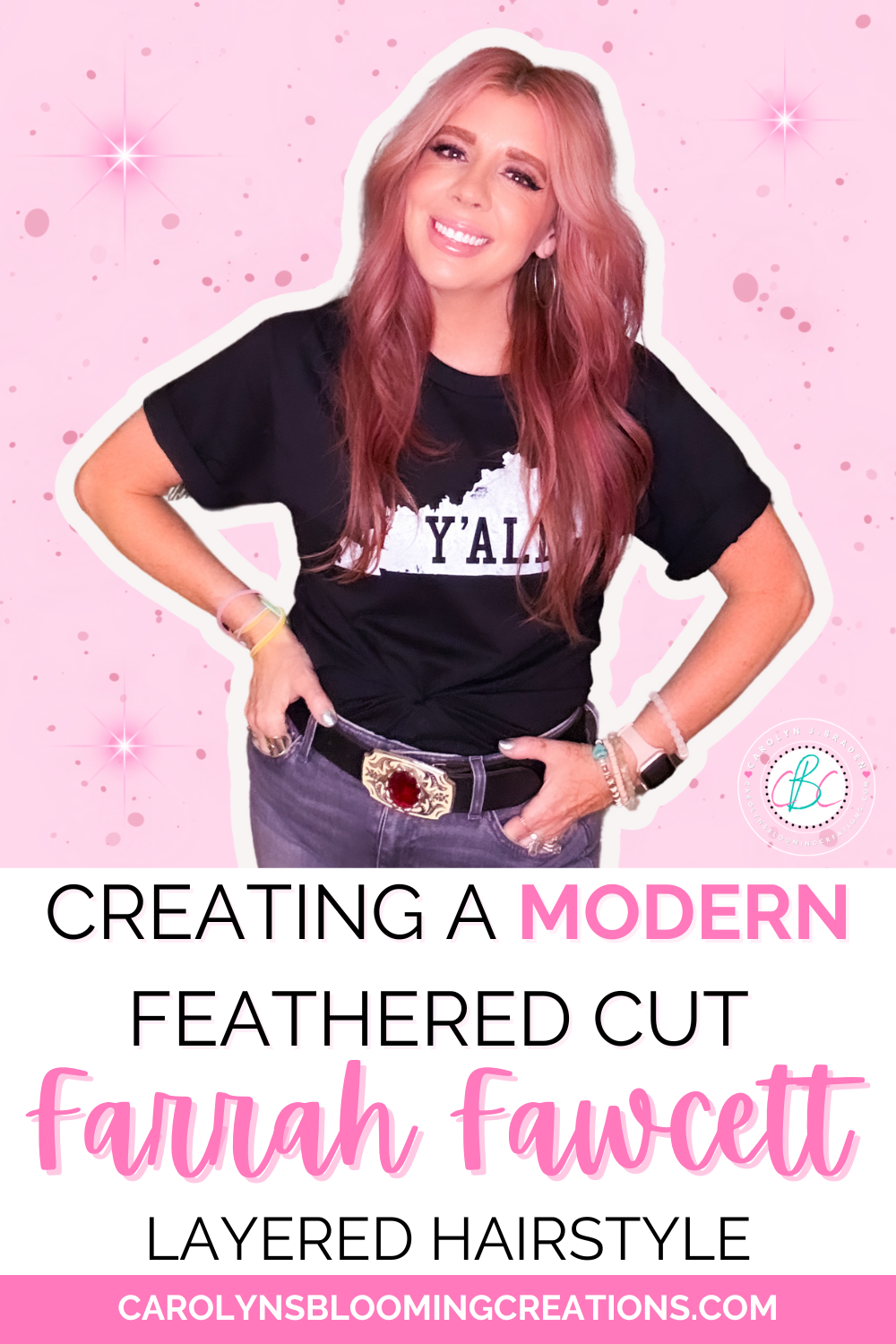 Creating a Modern Feathered Cut Farrah Fawcett Layered Hairstyle — DIY ...