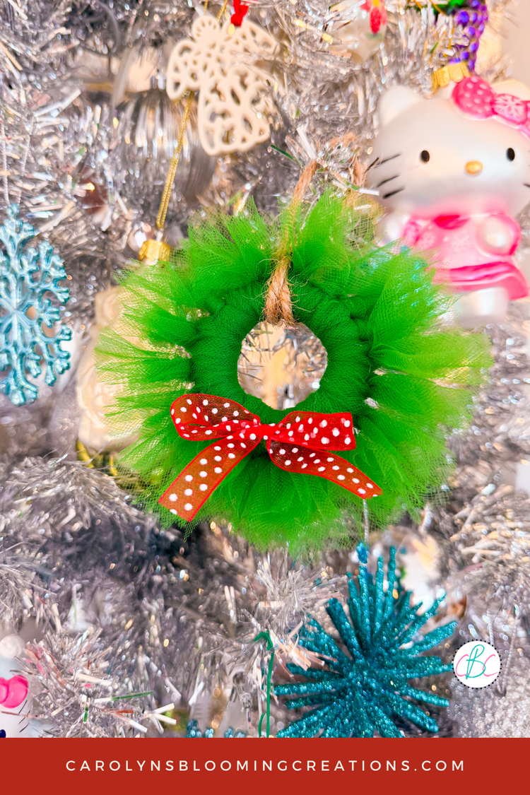 How To Make a Tulle Christmas Wreath Ornament — DIY Home Improvements ...