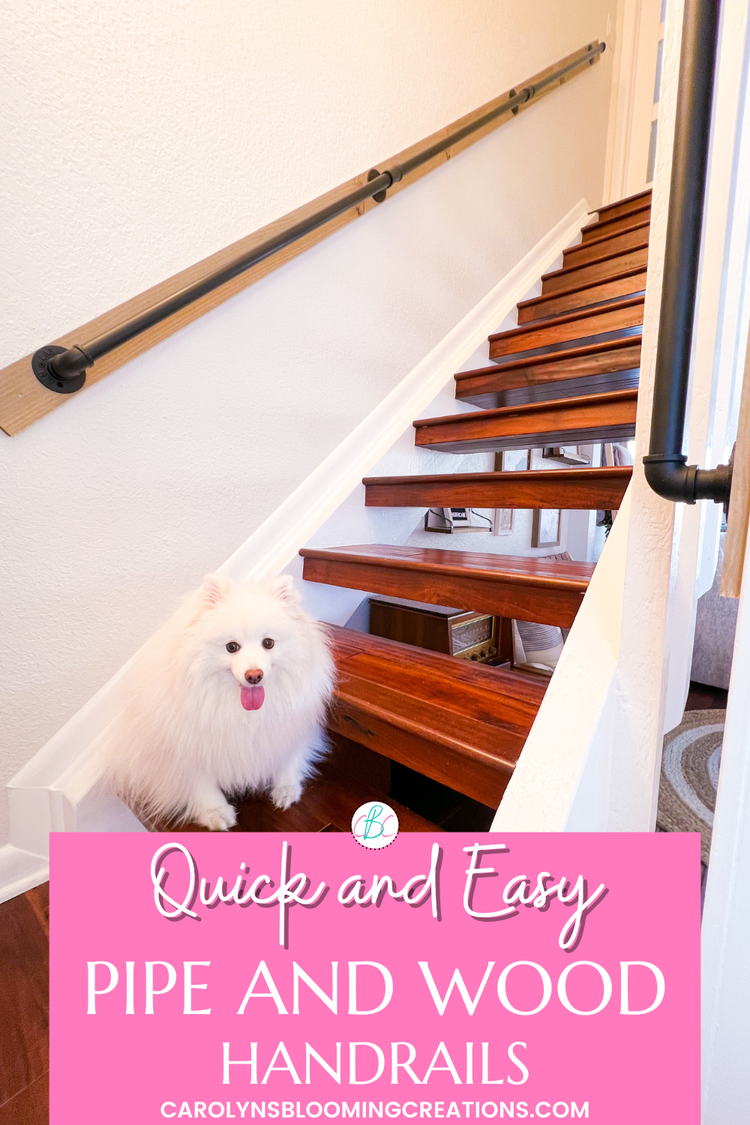 Quick and Easy Pipe and Wood Handrail — DIY Home Improvements Carolyn's ...