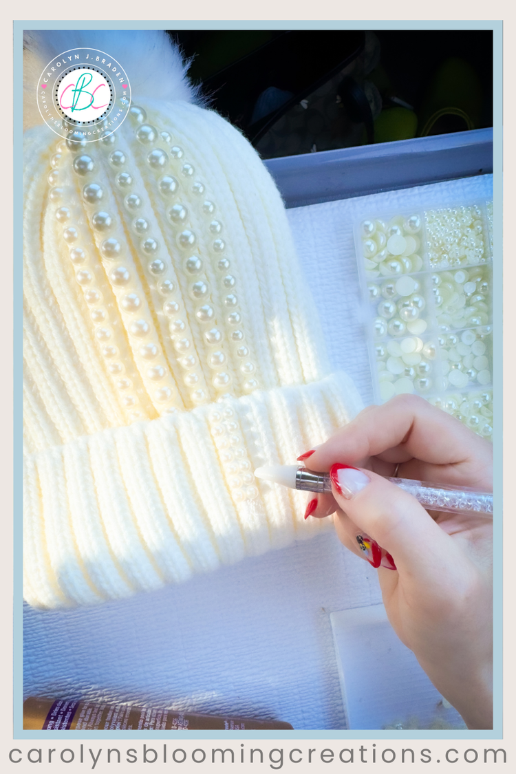 How to Create a Winter Bling Beanie Hat — DIY Home Improvements Carolyn ...