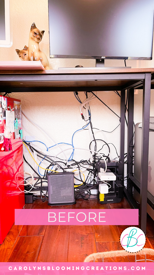 How to Hide and Organize Computer Cords — DIY Home Improvements Carolyn ...