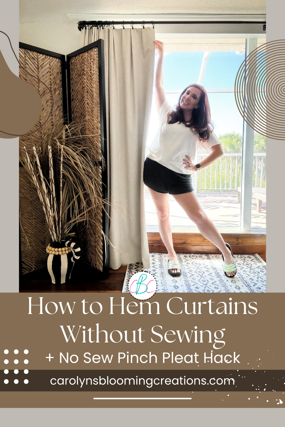 How to Hem Curtains Without Sewing + Pinch Pleat Hack — DIY Home ...