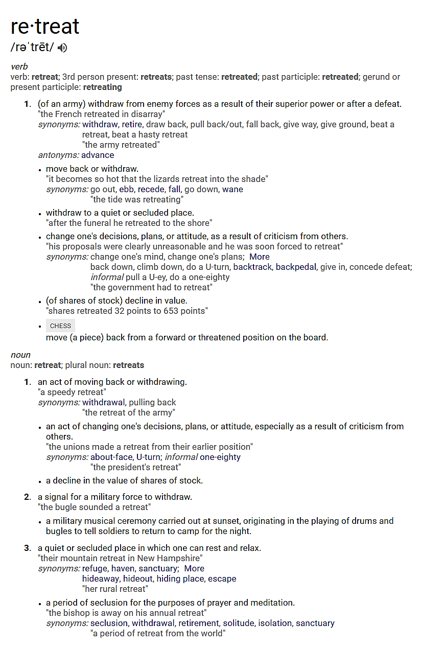 Retreat!!! — WordNerdopolis