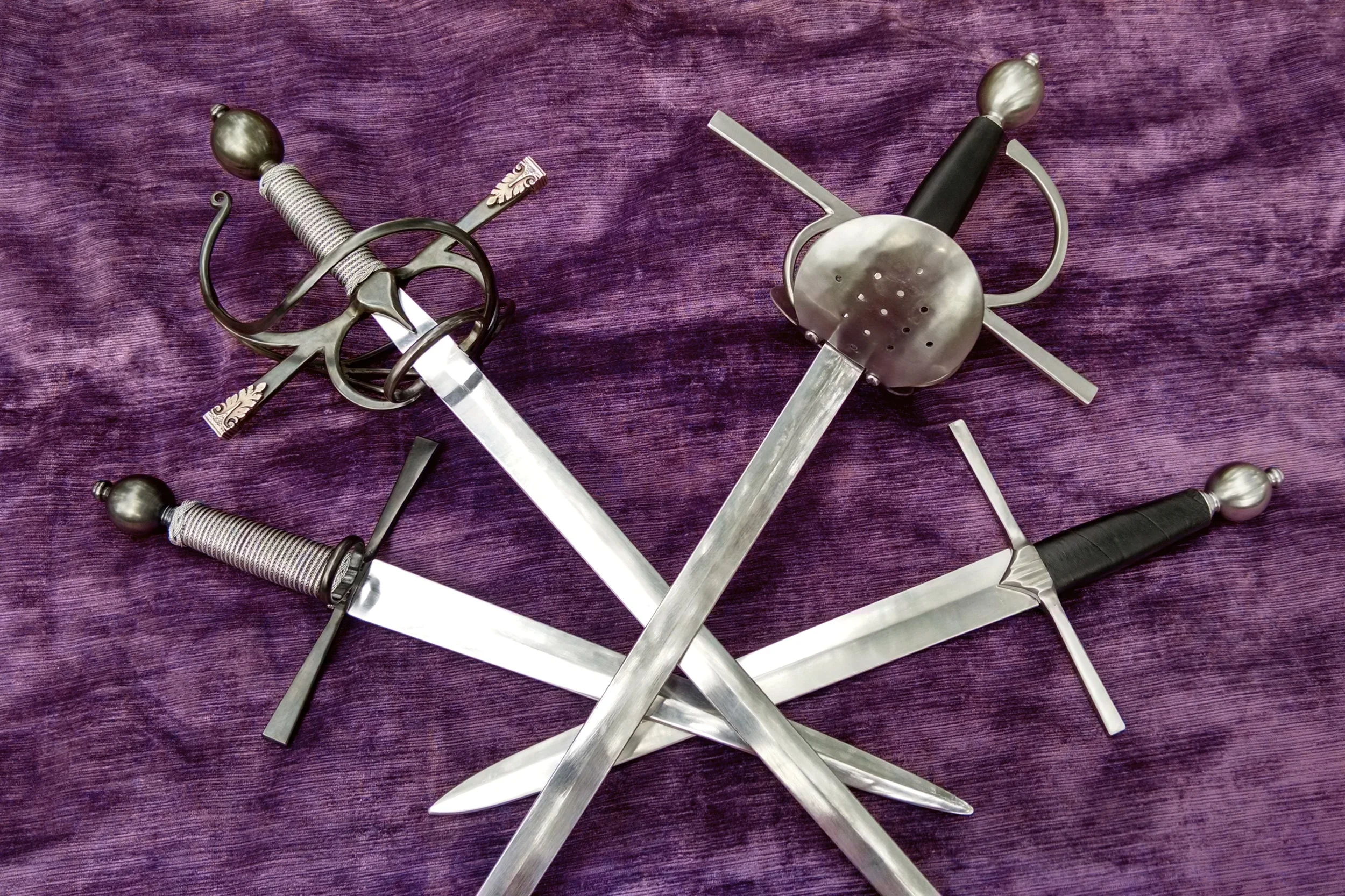 Pair of Aluminum Rapiers & Daggers — Jesse Belsky Stageswords