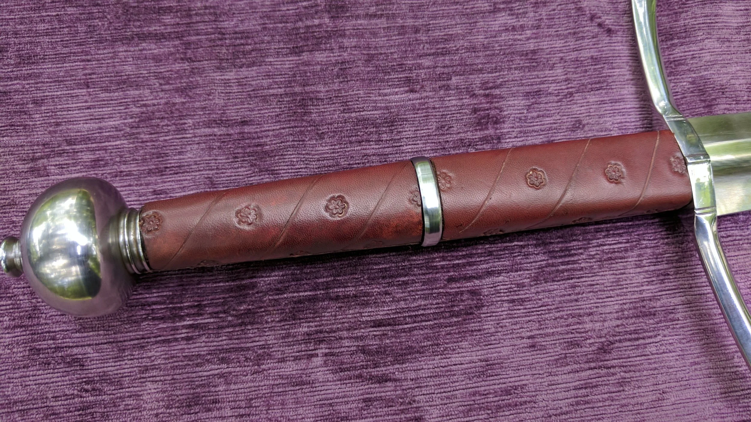 Bastard Sword - Tooled Brown Grip — Jesse Belsky Stageswords