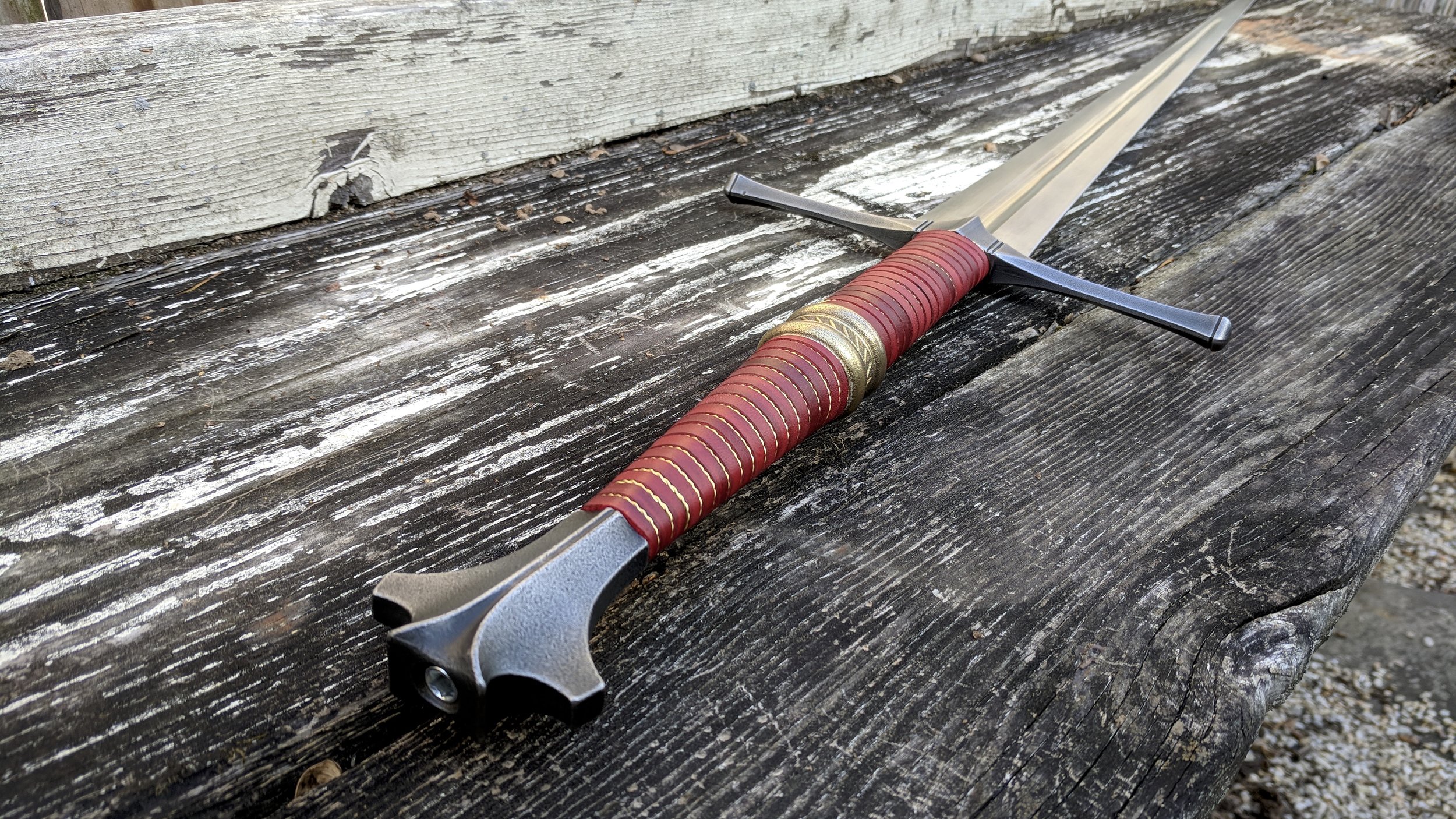 Red & Gold Longsword (SHARP/BLUNT) — Jesse Belsky Stageswords