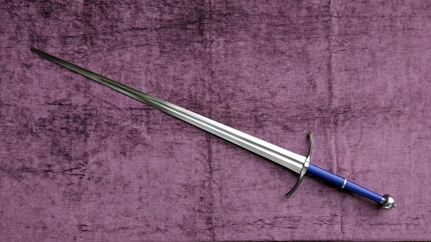 Long Sword - Curved Hilt, Blue Grip — Jesse Belsky Stageswords