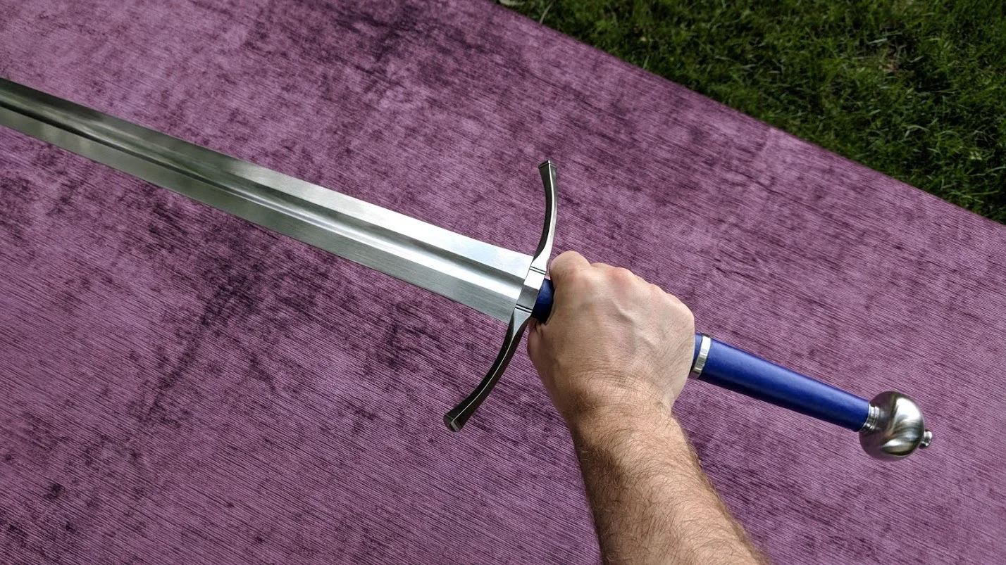 Long Sword - Curved Hilt, Blue Grip — Jesse Belsky Stageswords