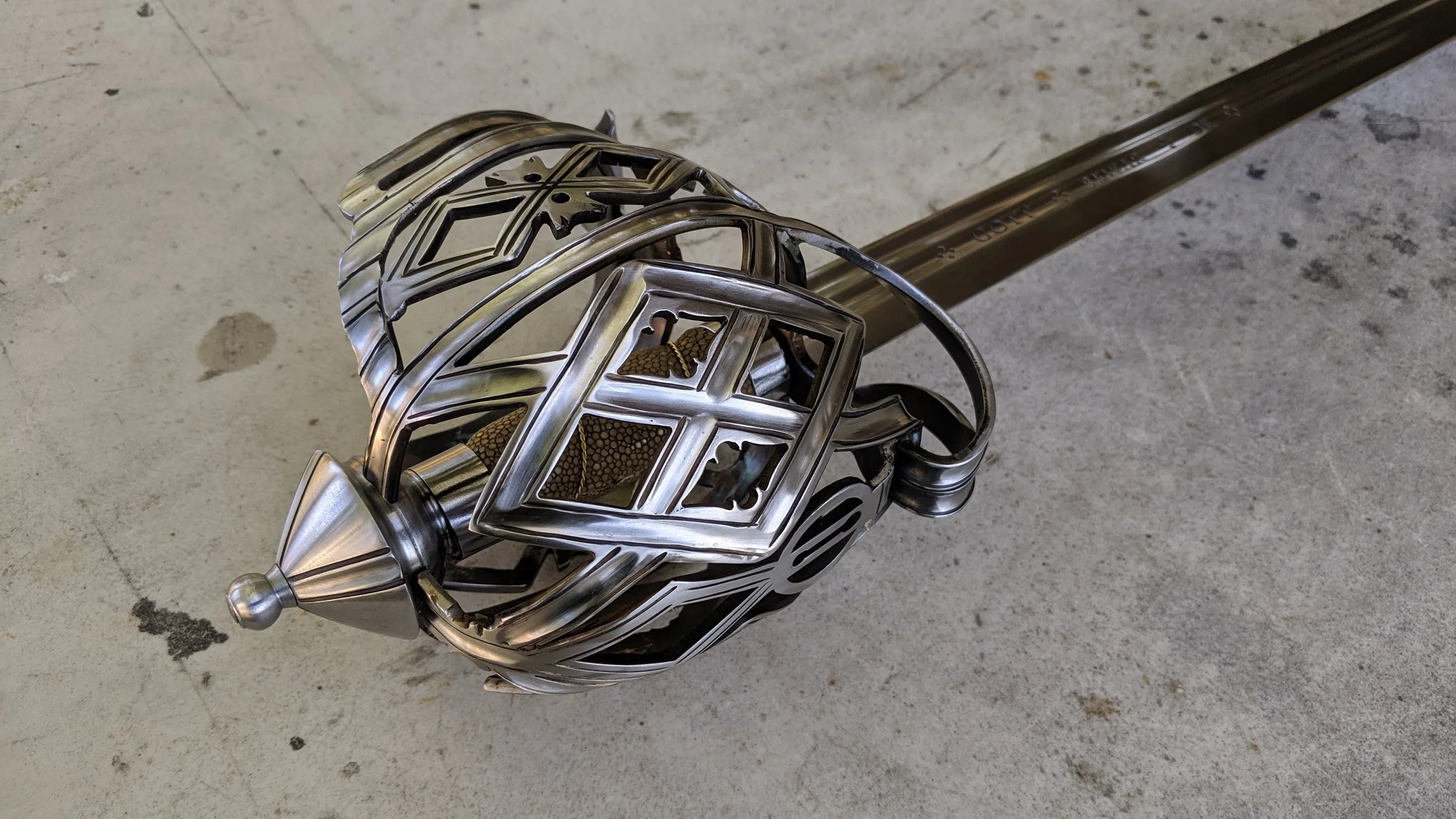 Diamond Pattern Scottish Basket Hilt 1 — Jesse Belsky Stageswords