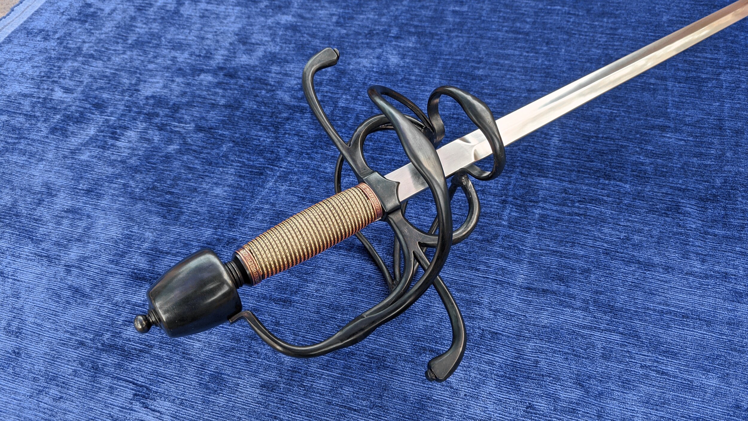 Blued Swept Hilt Rapier & Dagger Set — Jesse Belsky Stageswords