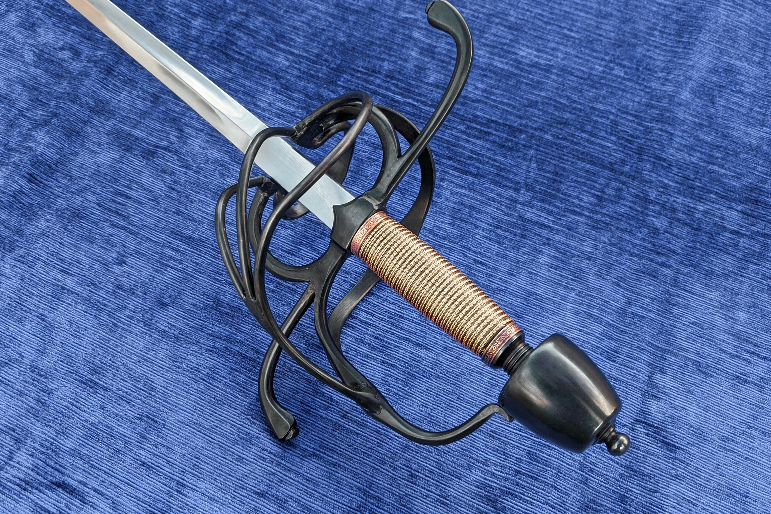 Blued Swept Hilt Rapier & Dagger Set — Jesse Belsky Stageswords