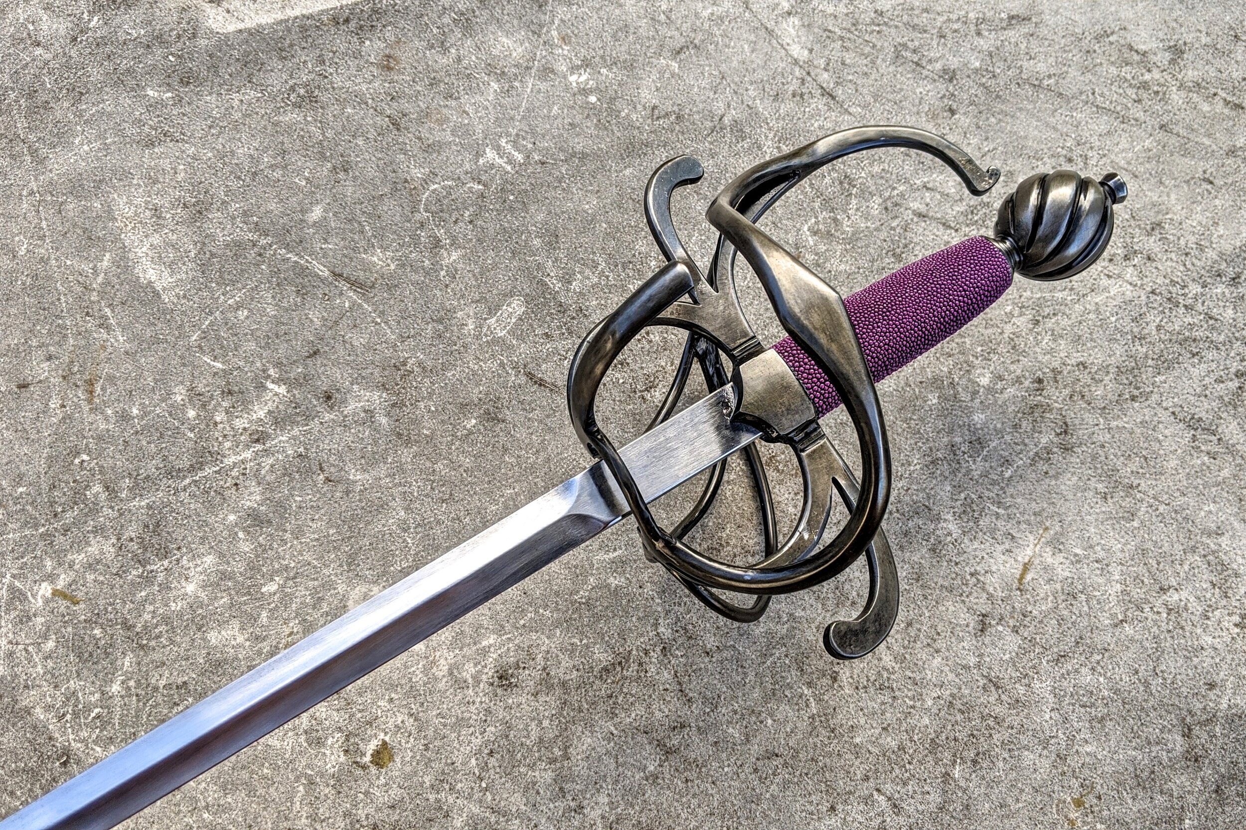Purple Rayskin Grip Rapier [SHARP/BLUNT] — Jesse Belsky Stageswords