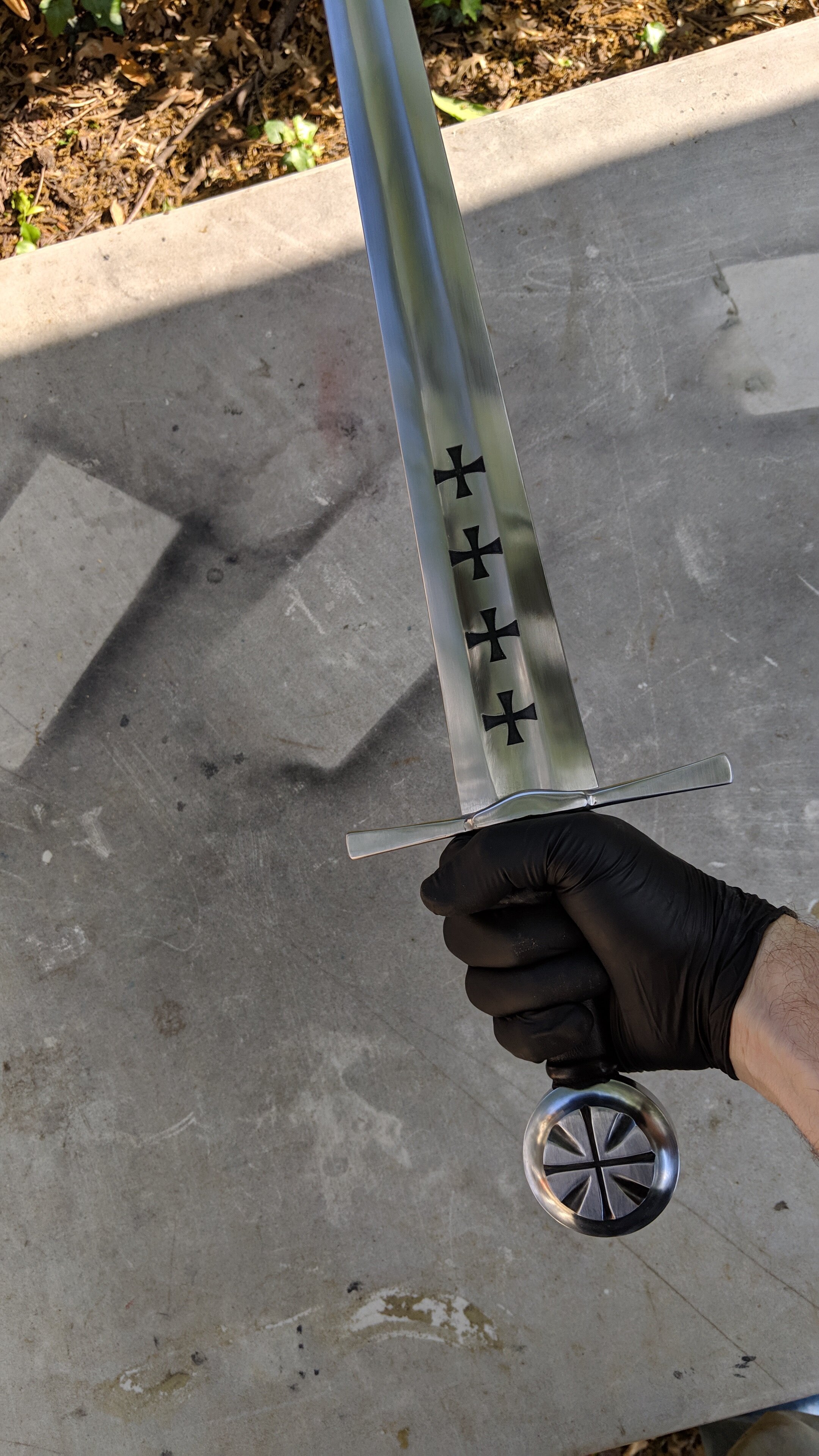 Single Hand Broadsword 6 Etched — Jesse Belsky Stageswords