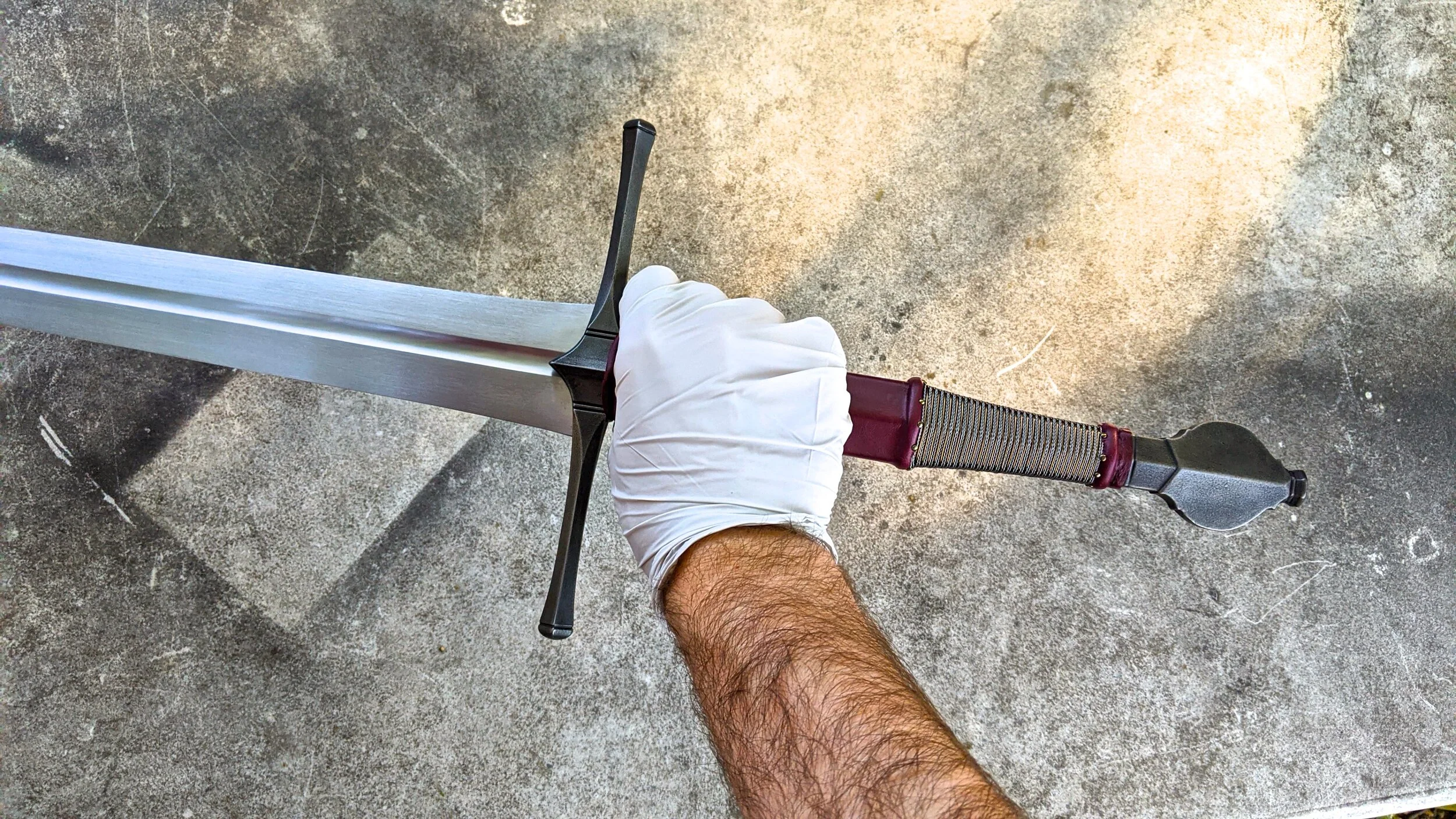 Longsword - Antiqued Hilt with Wine Grip & Half Wire (SHARP/BLUNT ...