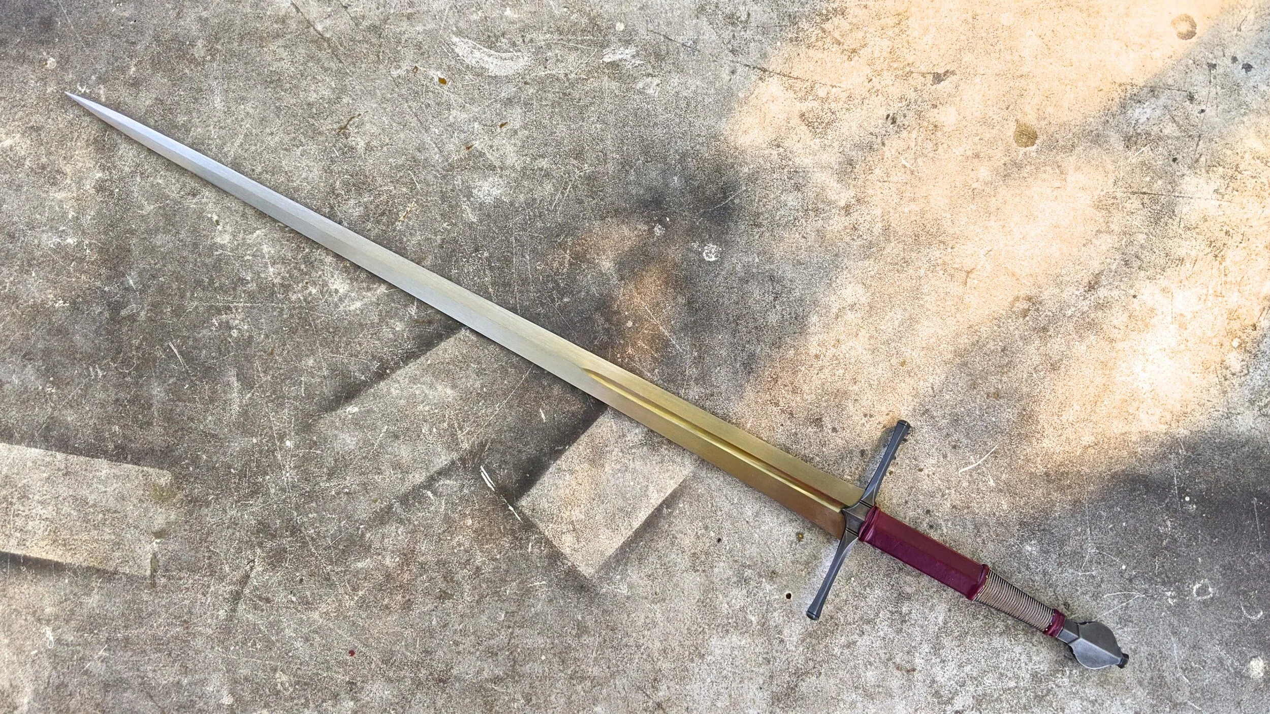 Longsword - Antiqued Hilt with Wine Grip & Half Wire (SHARP/BLUNT ...