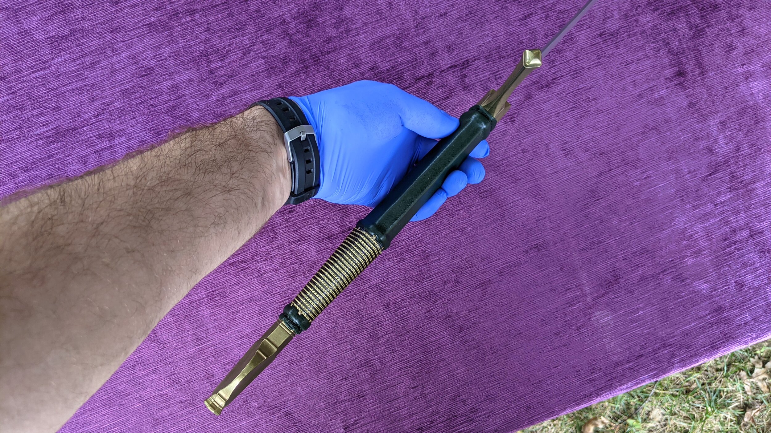 Longsword - Green & Brass Fishtail (SHARP/BLUNT) — Jesse Belsky Stageswords