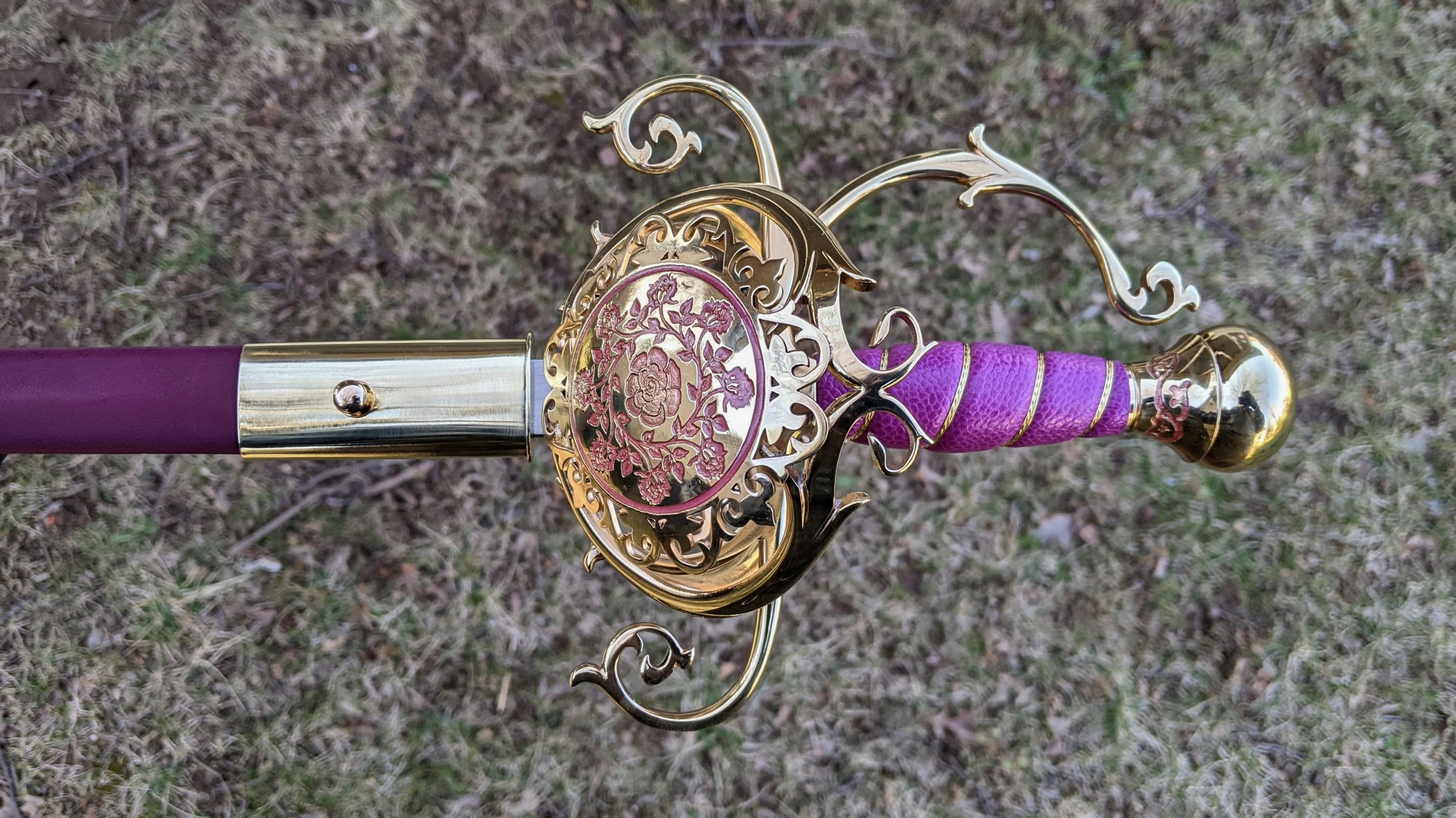 Rose & Brass Floral Rapier [SHARP] — Jesse Belsky Stageswords