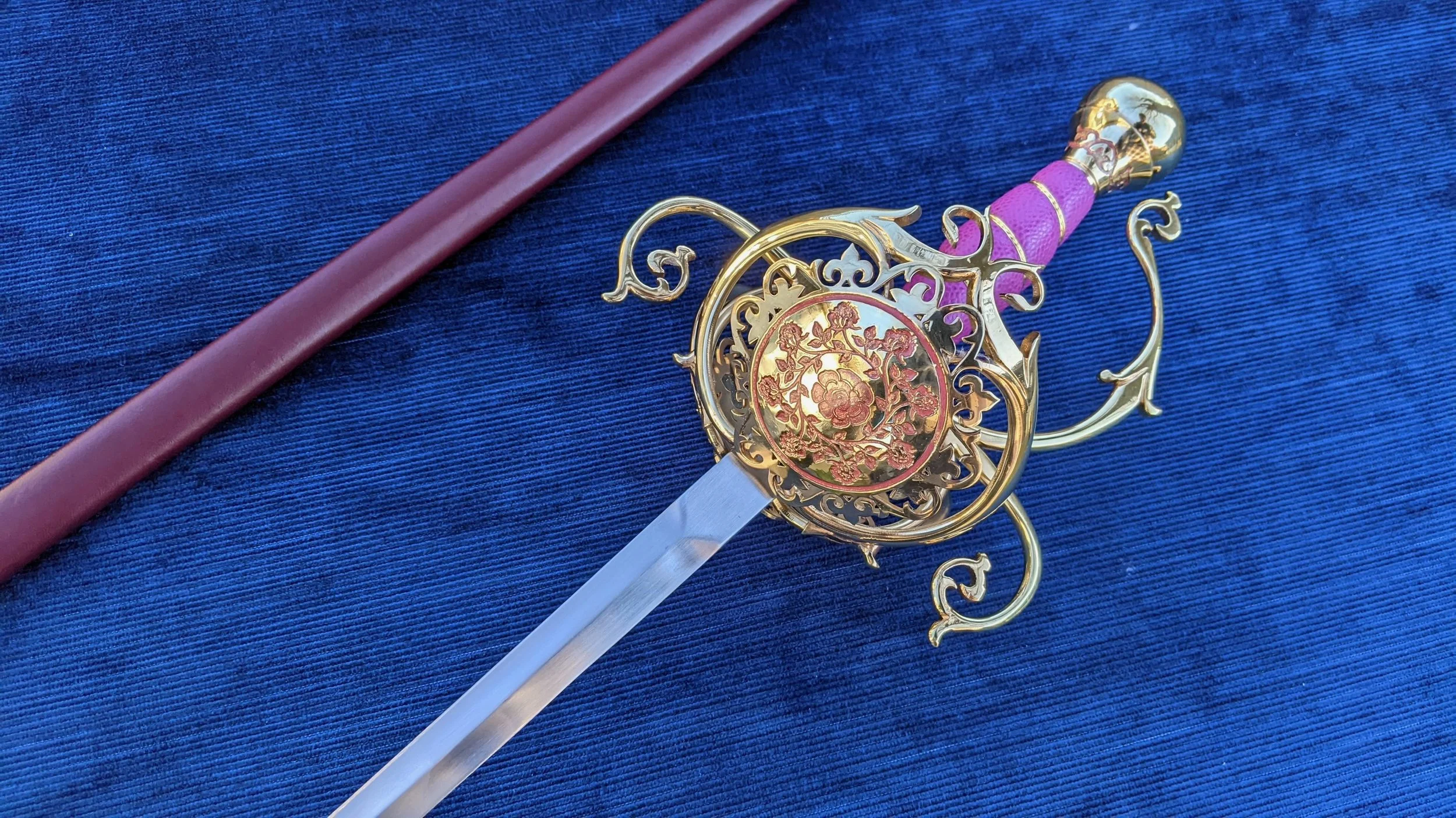 Rose & Brass Floral Rapier [SHARP] — Jesse Belsky Stageswords