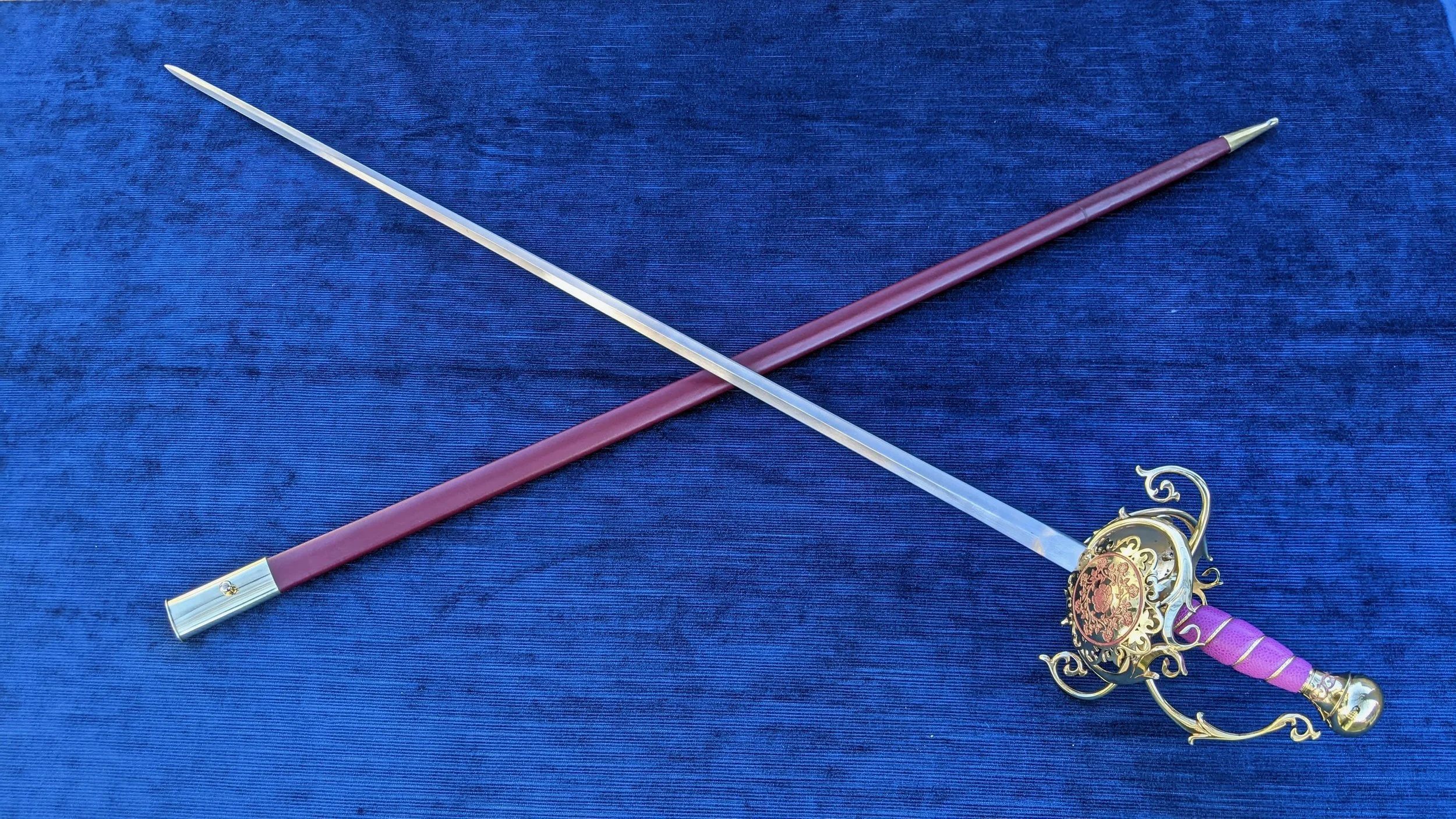 Rose & Brass Floral Rapier [SHARP] — Jesse Belsky Stageswords