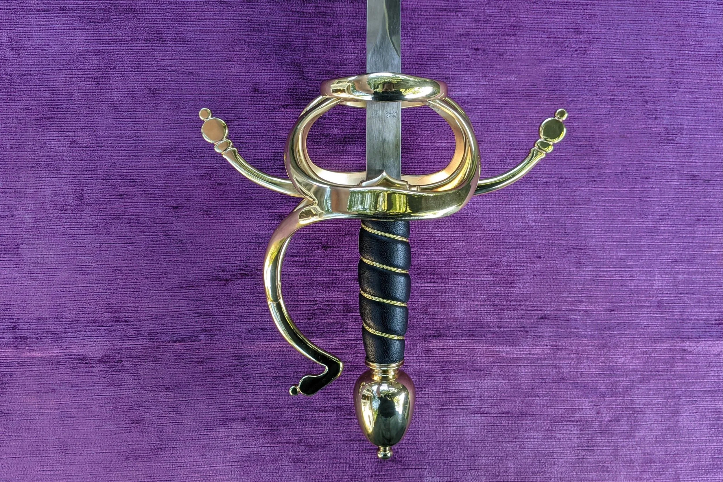 Ambidextrous Swept Hilt Rapier -- Brass Plated — Jesse Belsky Stageswords
