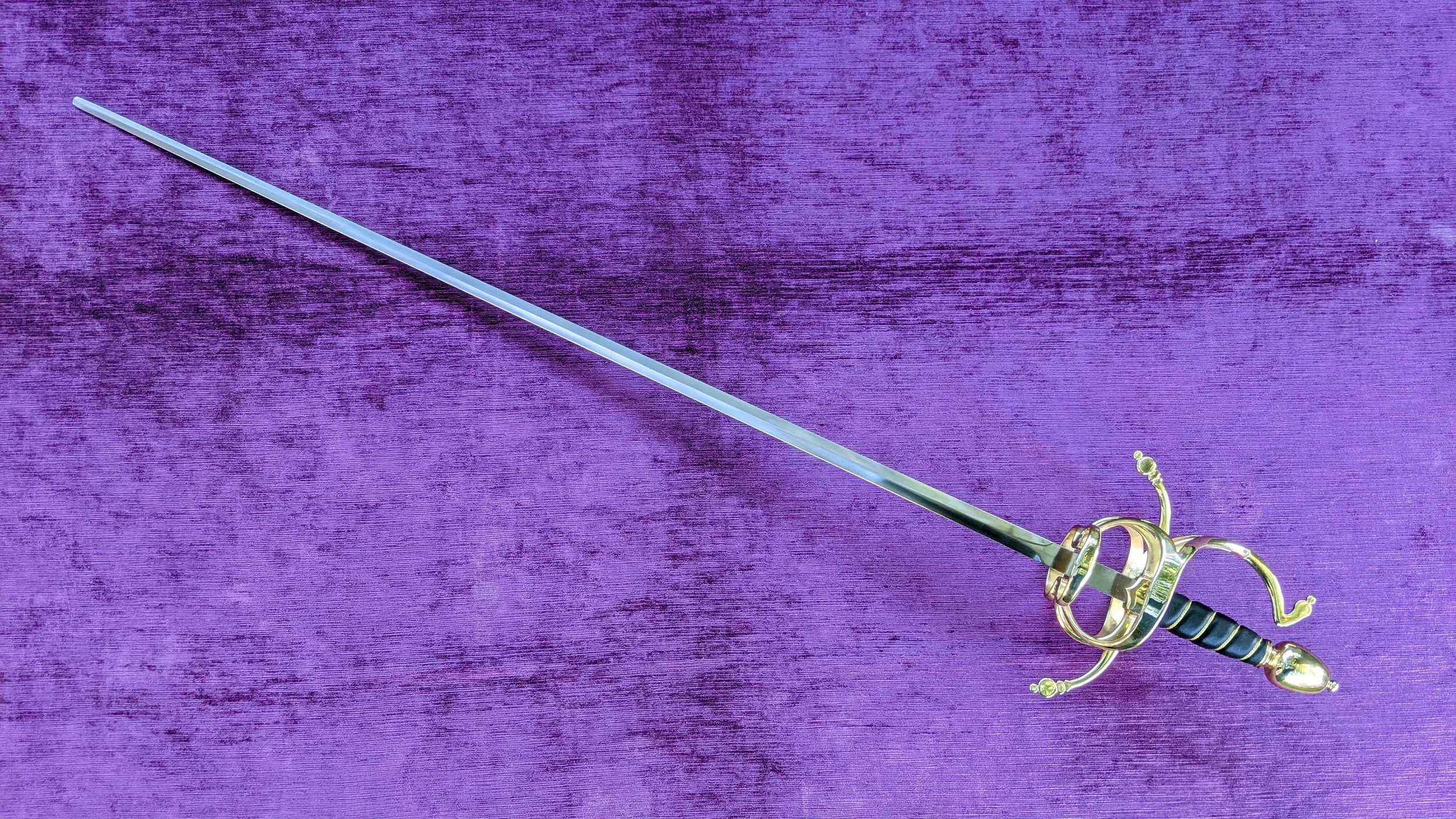 Ambidextrous Swept Hilt Rapier -- Brass Plated — Jesse Belsky Stageswords