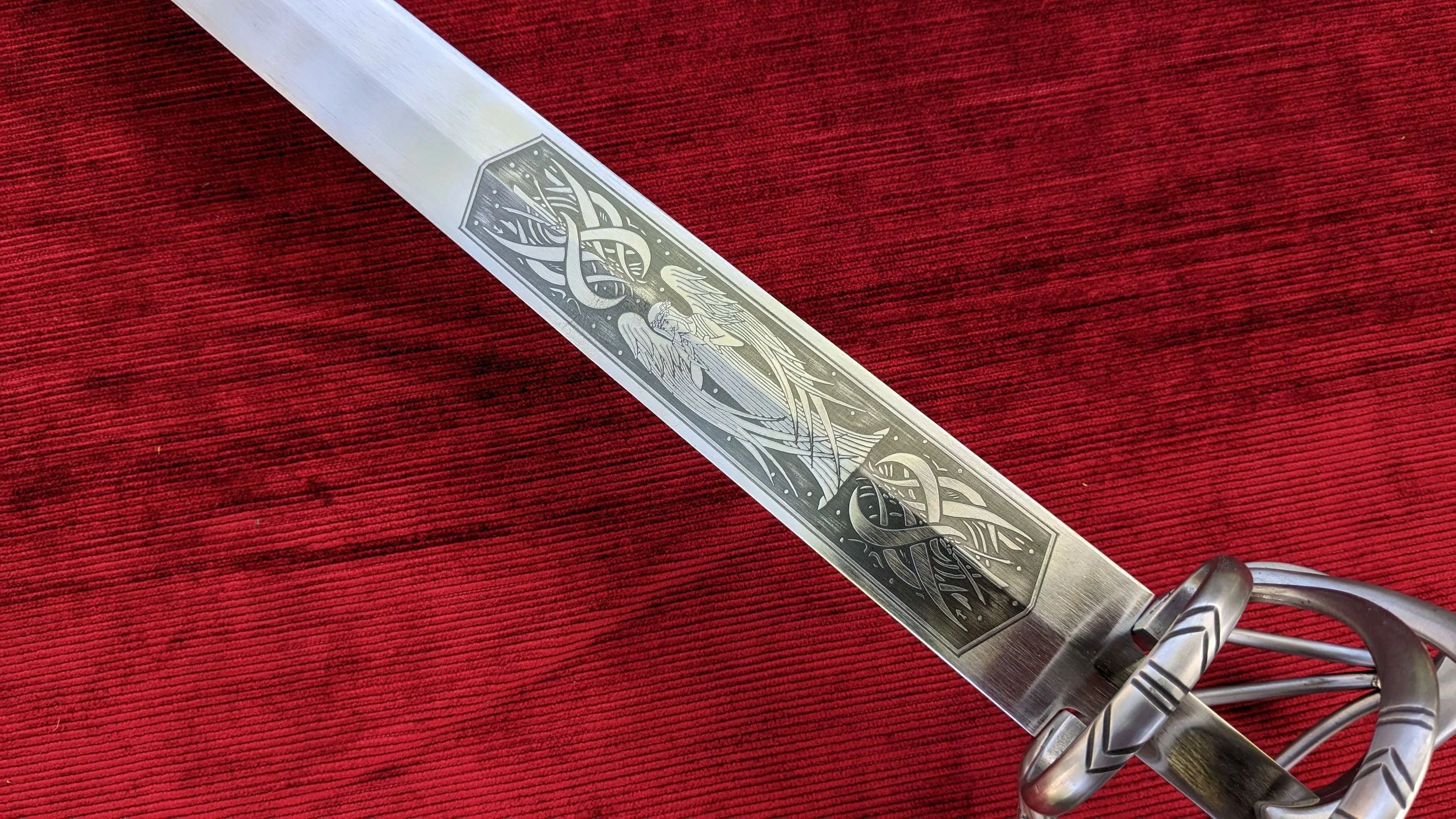 3-Ring Etched Sidesword [SHARP] — Jesse Belsky Stageswords