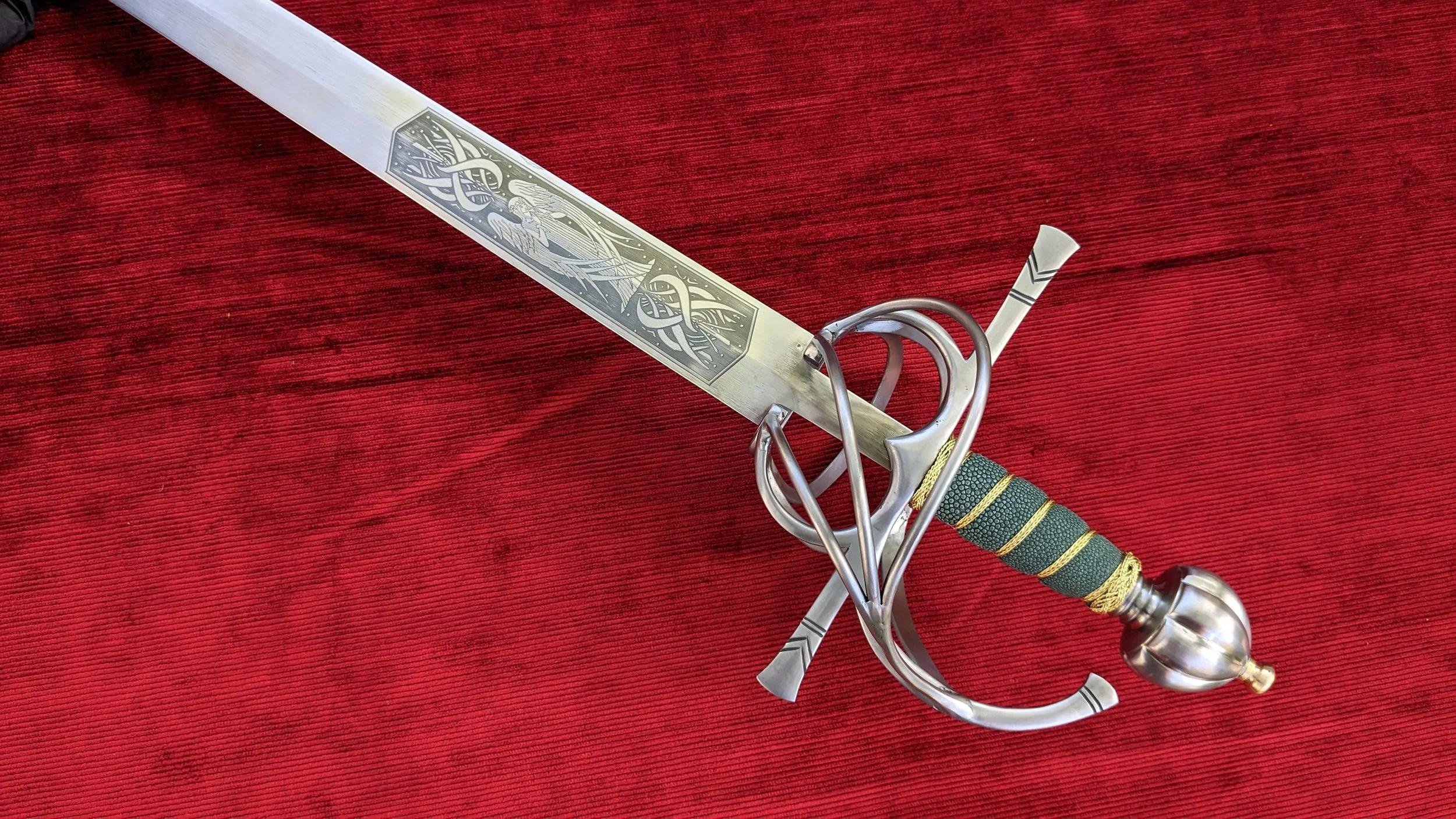 3-Ring Etched Sidesword [SHARP] — Jesse Belsky Stageswords