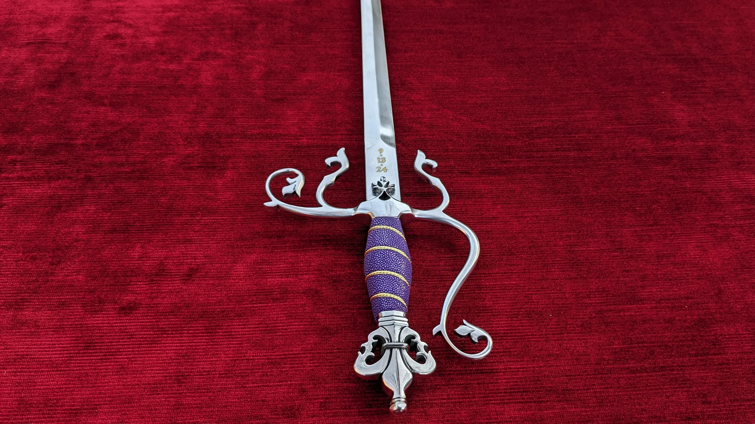 Wedding Rapiers -- Purple Rayskin Grips [BLUNT] — Jesse Belsky Stageswords