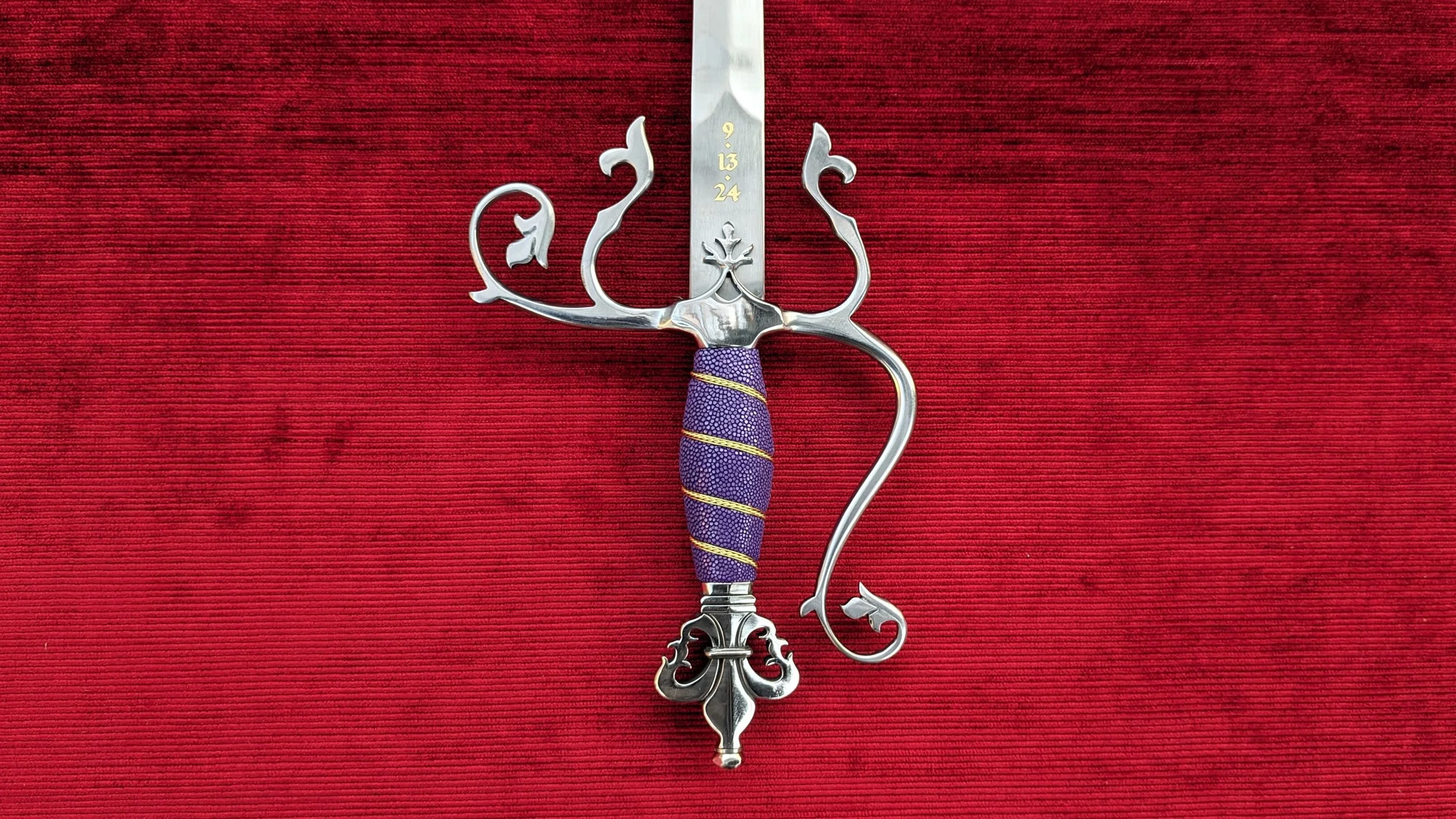 Wedding Rapiers -- Purple Rayskin Grips [BLUNT] — Jesse Belsky Stageswords