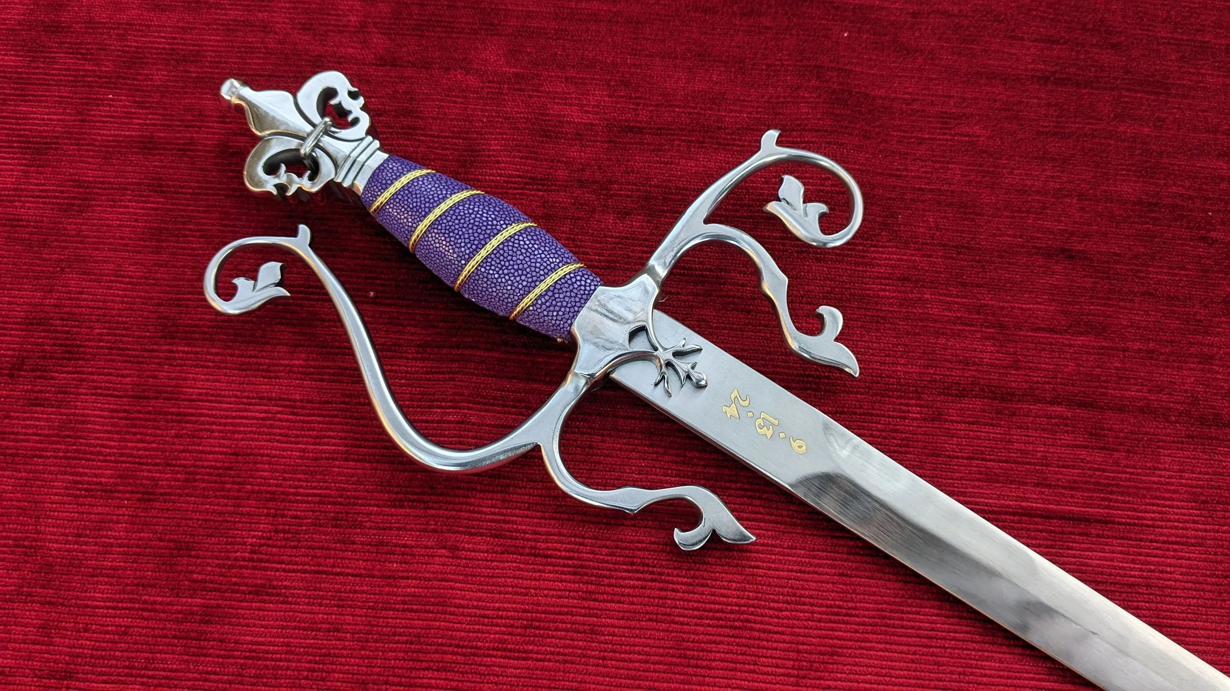 Wedding Rapiers -- Purple Rayskin Grips [BLUNT] — Jesse Belsky Stageswords