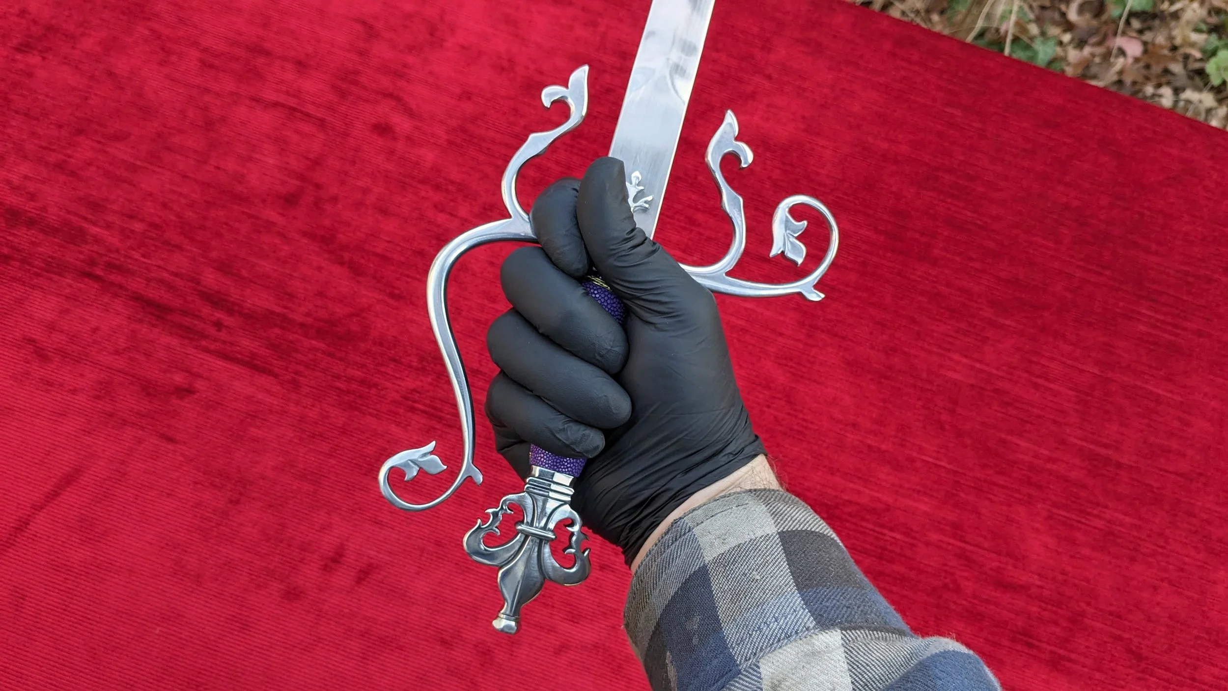 Wedding Rapiers -- Purple Rayskin Grips [BLUNT] — Jesse Belsky Stageswords
