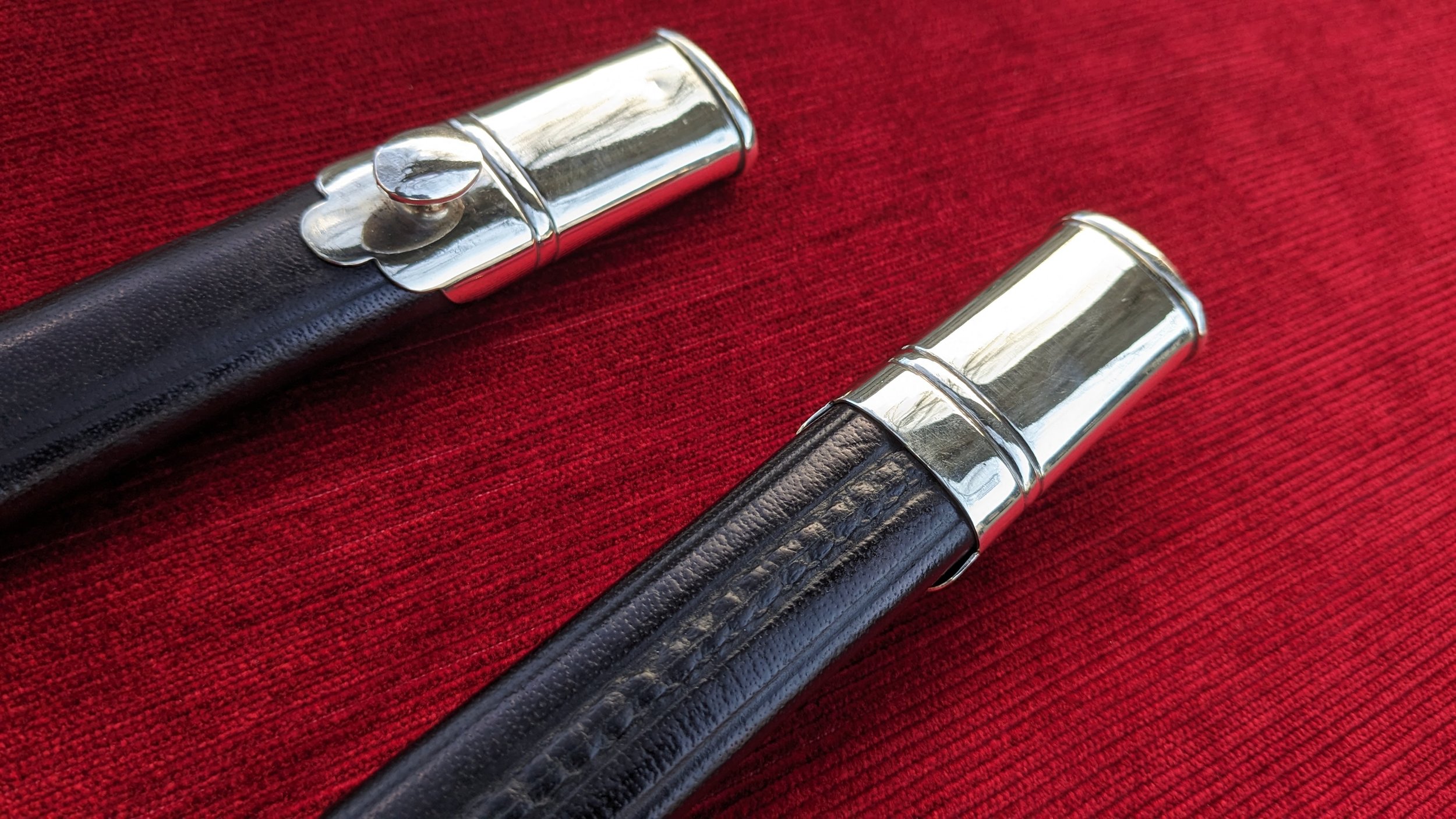 Narrow Leather Rapier Scabbard - Black/Brown — Jesse Belsky Stageswords